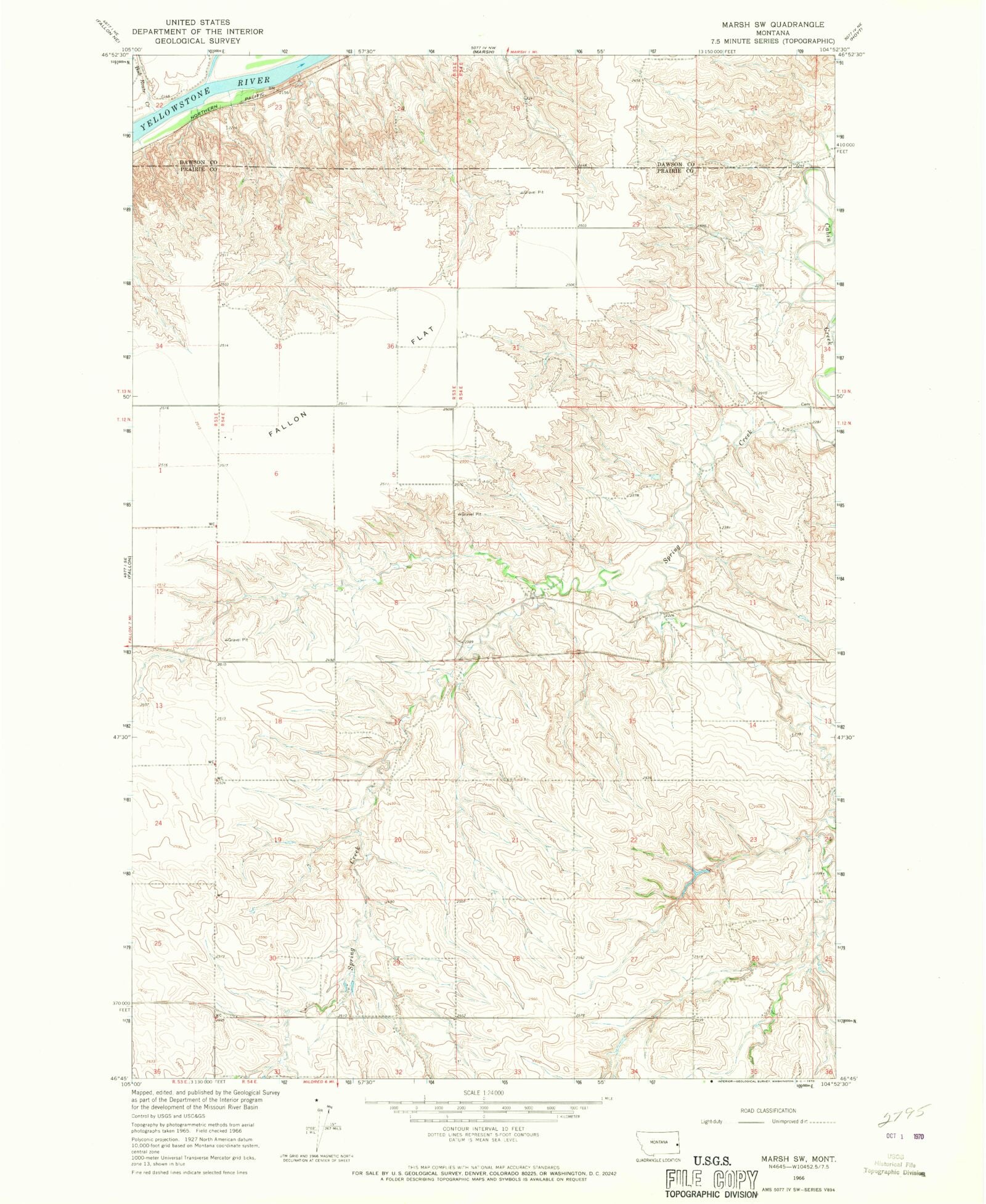 Classic USGS Marsh SW Montana 7.5'x7.5' Topo Map – MyTopo Map Store