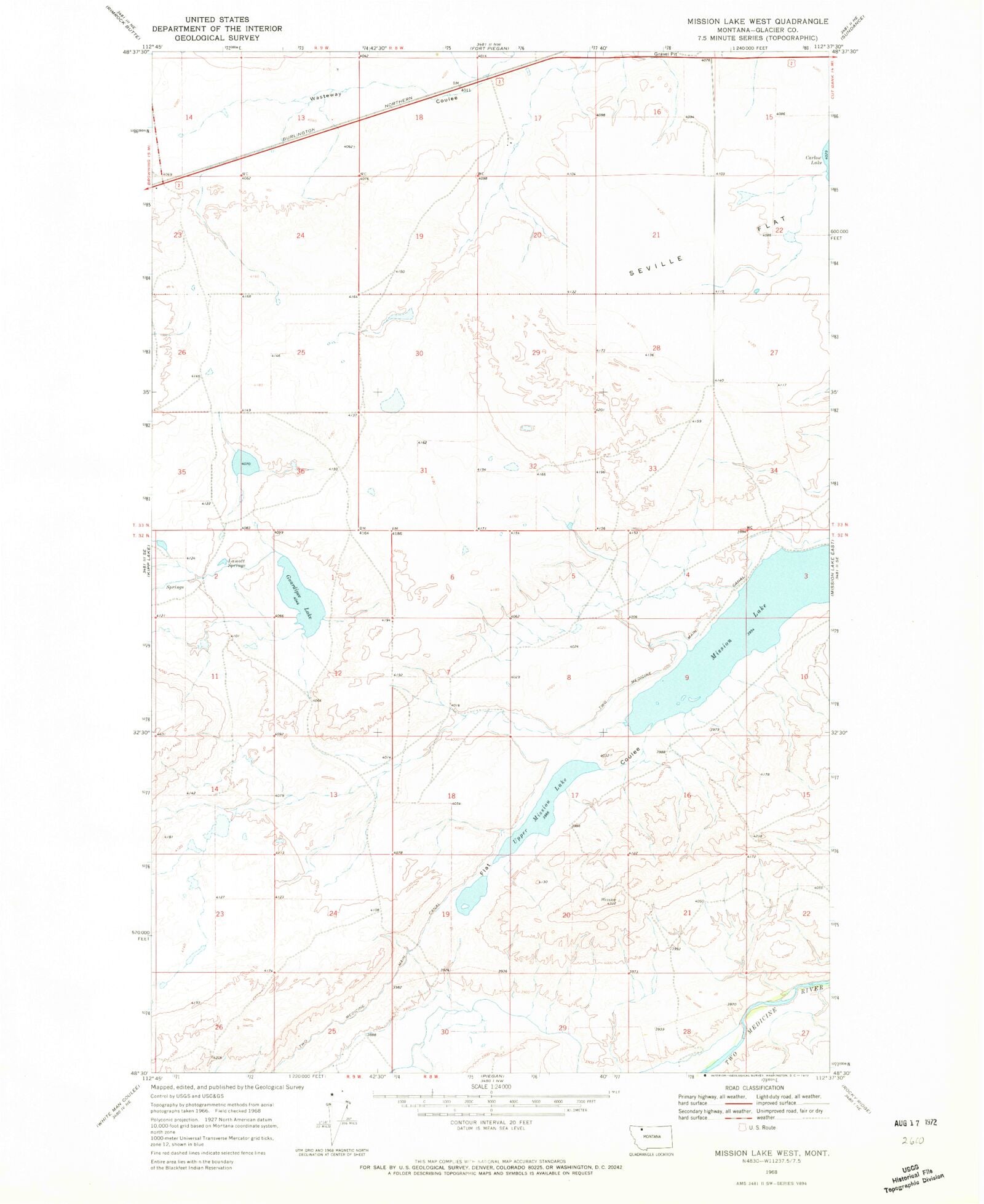 Classic USGS Mission Lake West Montana 7.5'x7.5' Topo Map – MyTopo Map ...