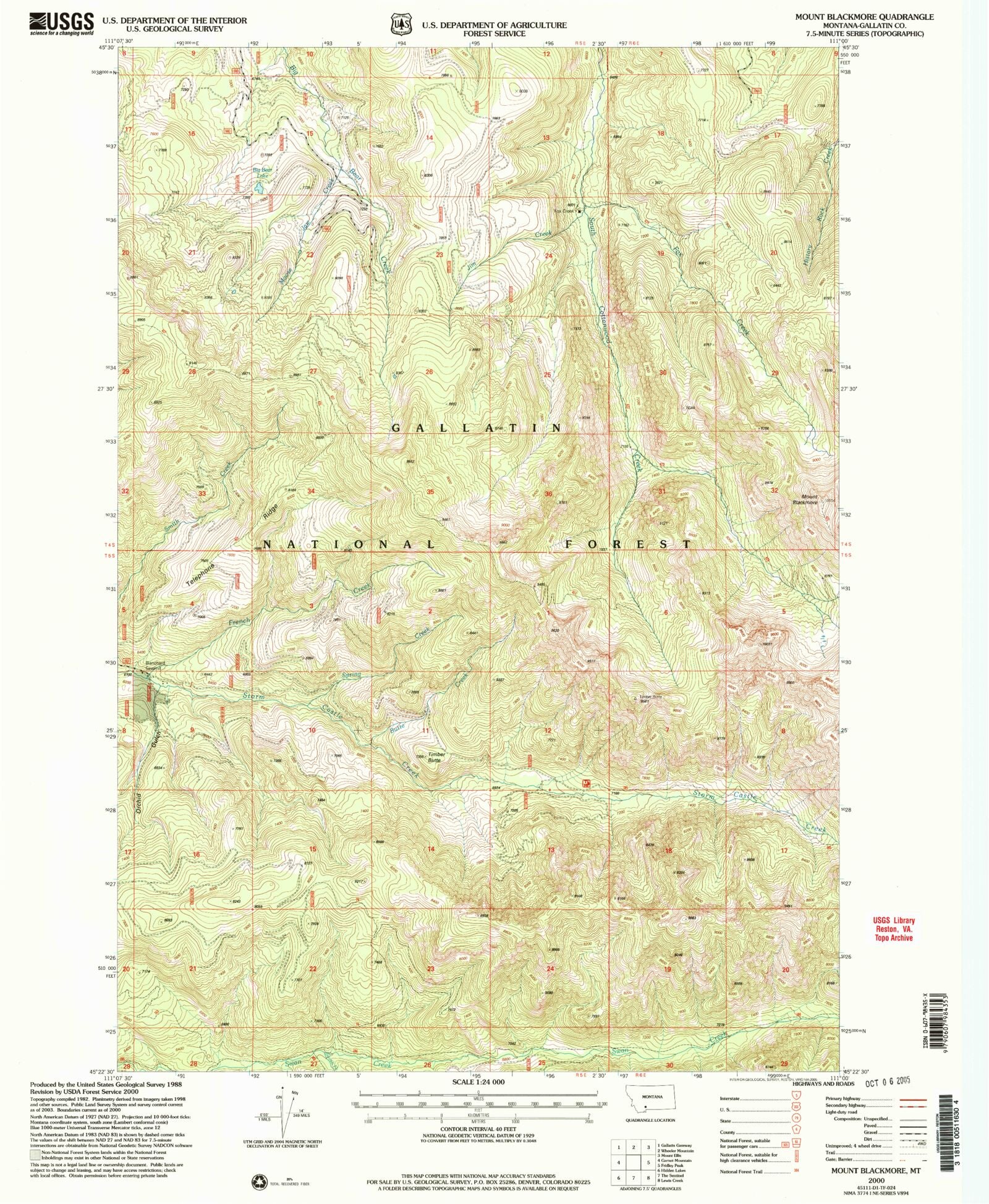 Classic USGS Mount Blackmore Montana 7.5'x7.5' Topo Map – MyTopo Map Store
