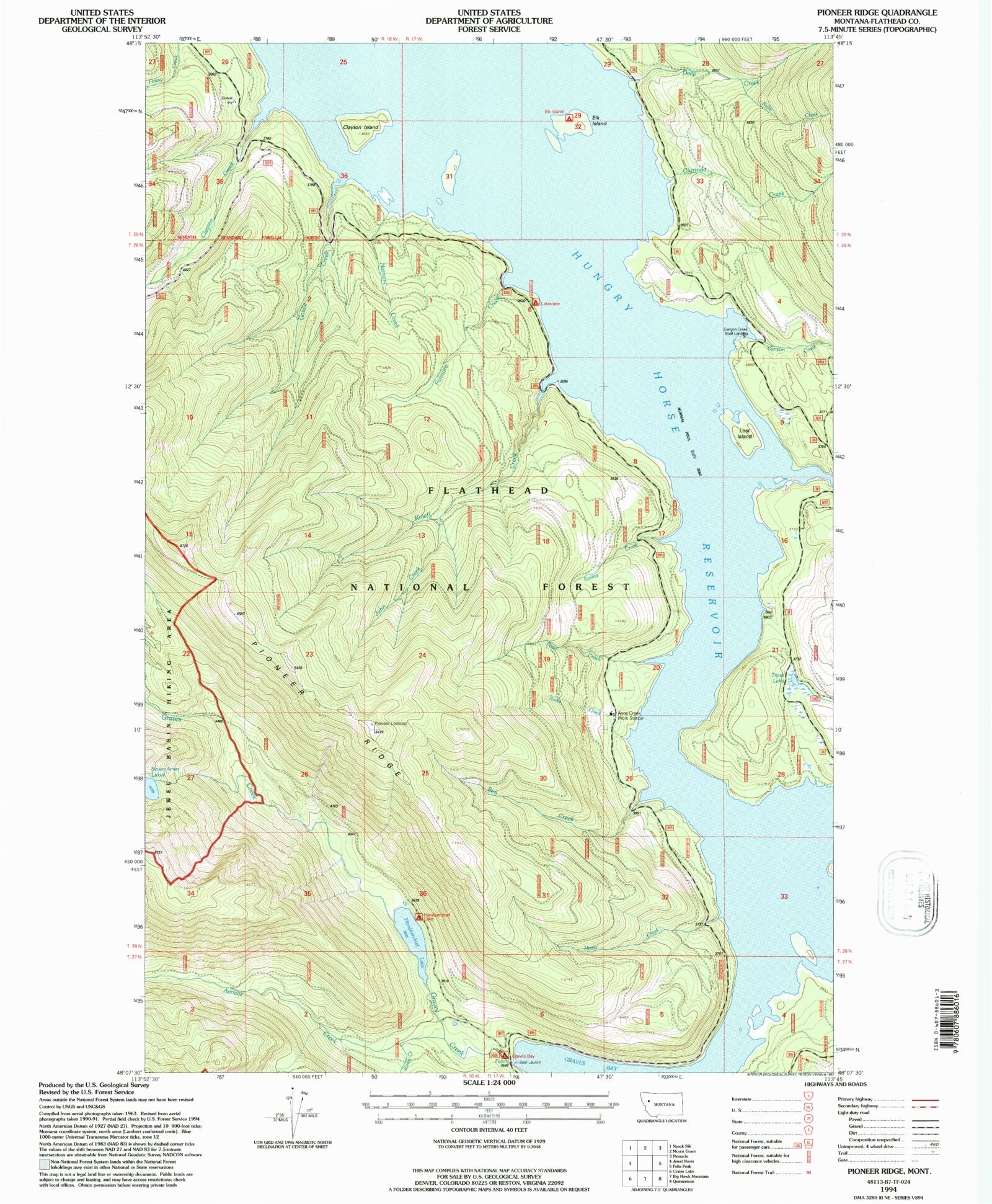Classic USGS Pioneer Ridge Montana 7.5'x7.5' Topo Map – MyTopo Map Store