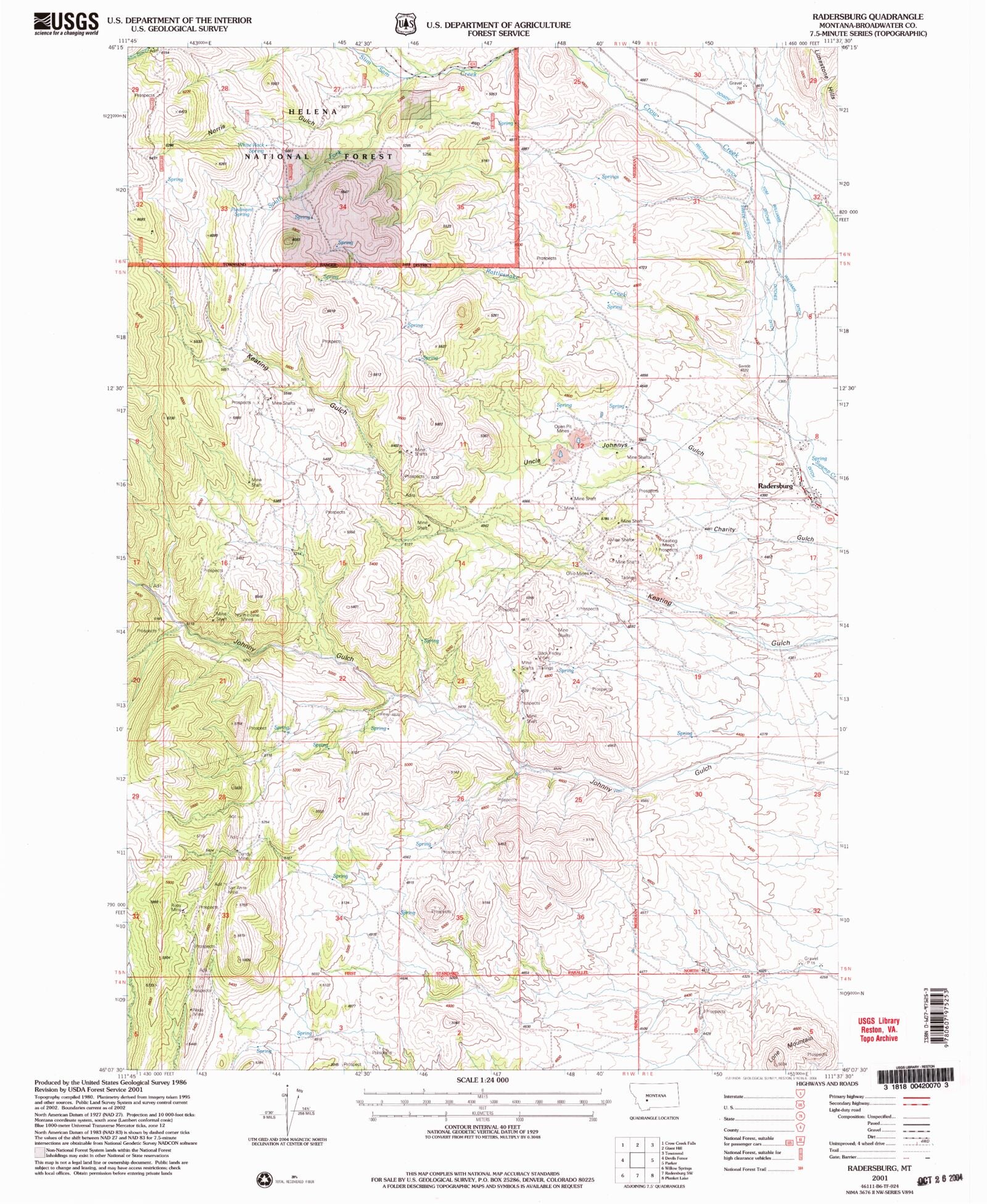 Classic USGS Radersburg Montana 7.5'x7.5' Topo Map – MyTopo Map Store