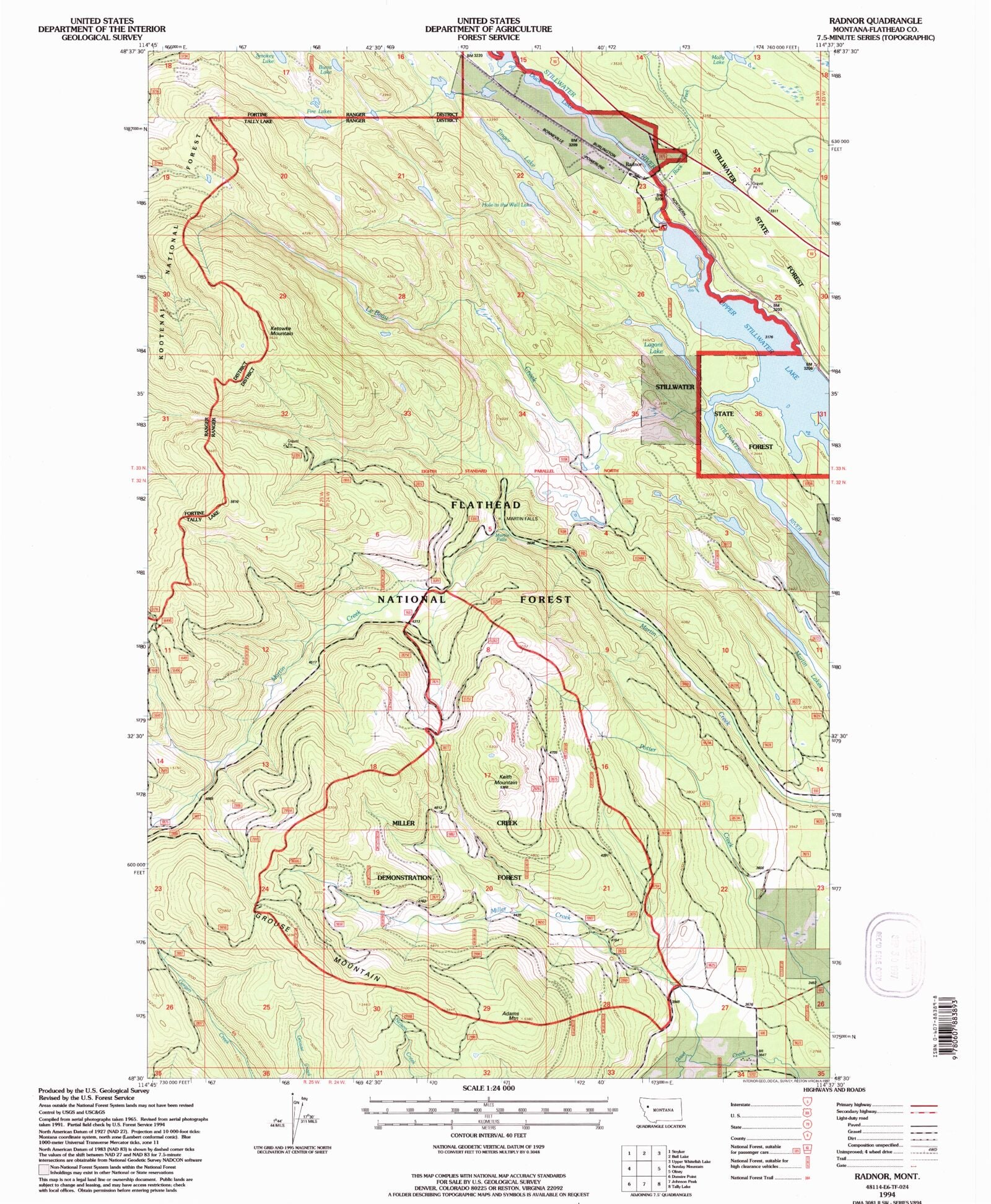 Classic USGS Radnor Montana 7.5'x7.5' Topo Map – MyTopo Map Store