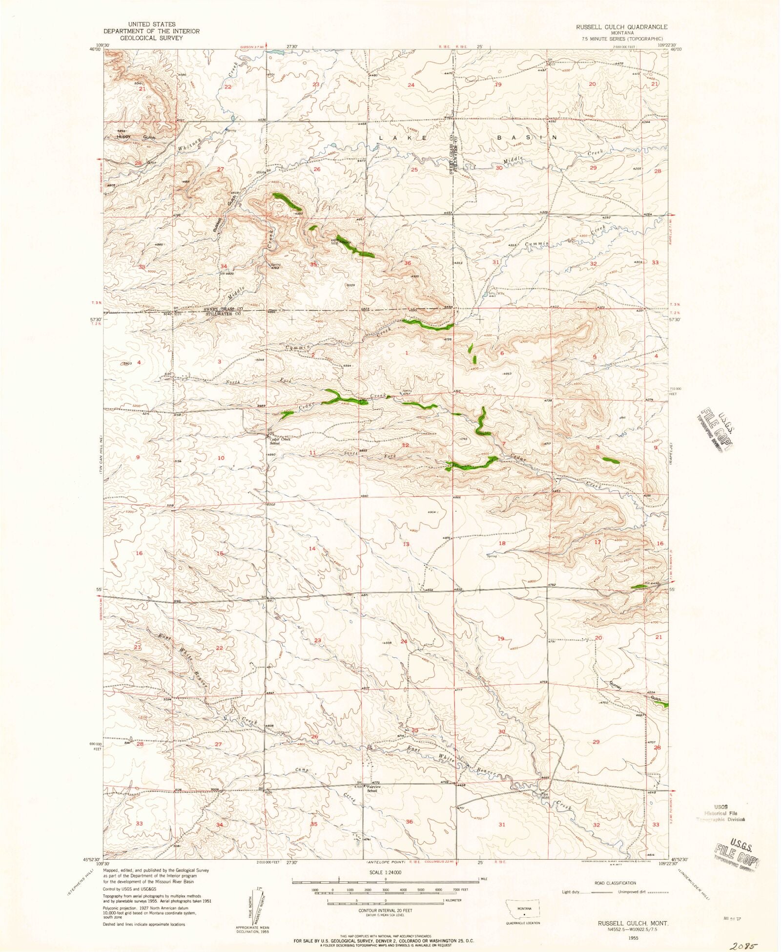 Classic USGS Russell Gulch Montana 7.5'x7.5' Topo Map – MyTopo Map Store