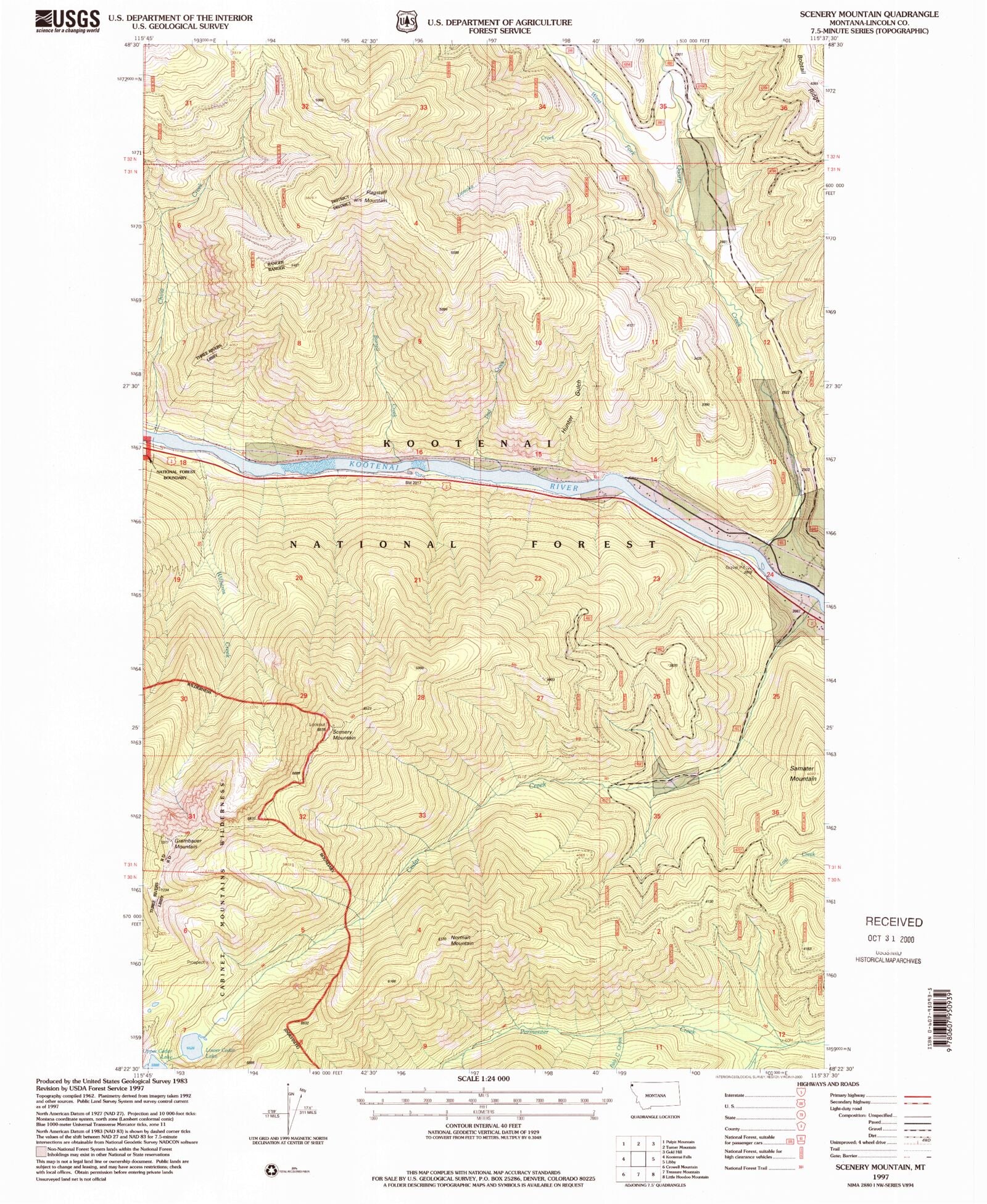 Classic USGS Scenery Mountain Montana 7.5'x7.5' Topo Map – MyTopo Map Store