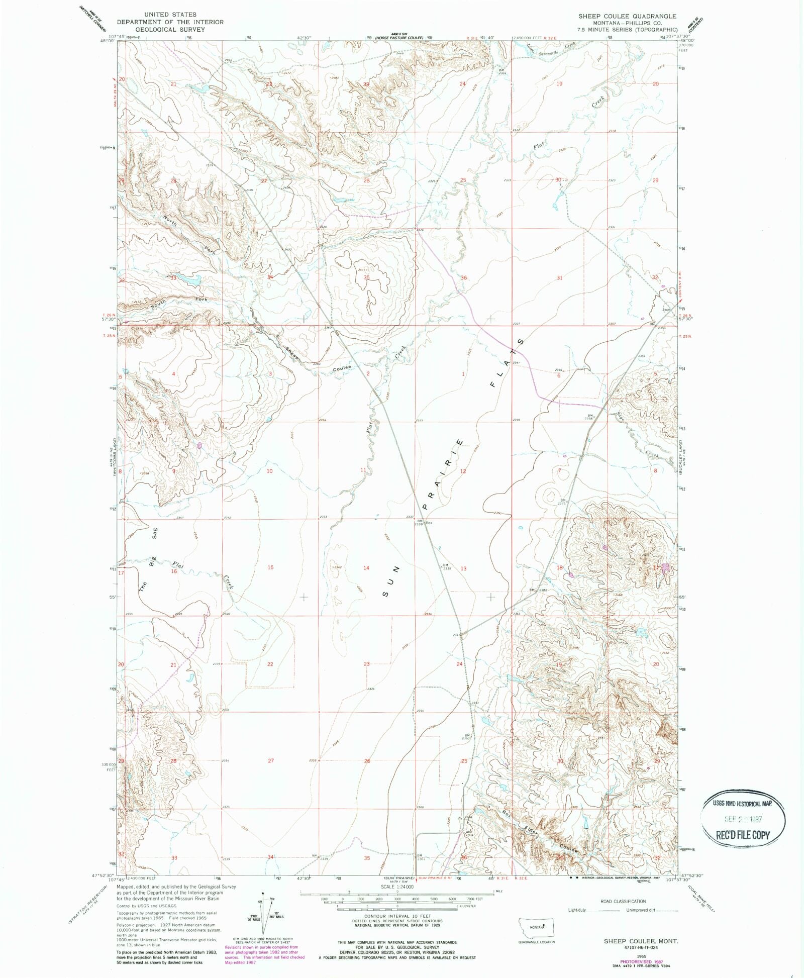 Classic USGS Sheep Coulee Montana 7.5'x7.5' Topo Map – MyTopo Map Store