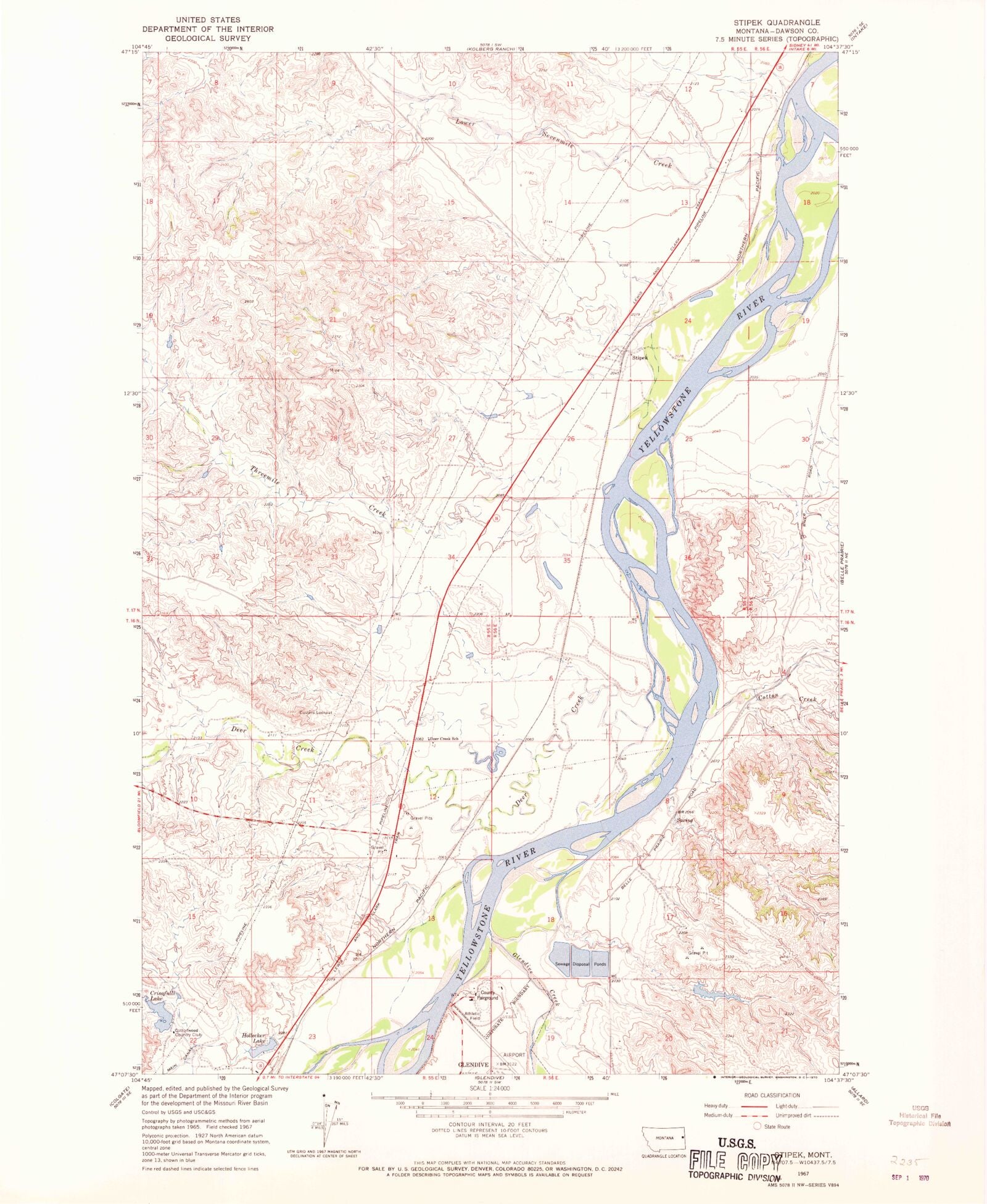 Classic USGS Stipek Montana 7.5'x7.5' Topo Map – MyTopo Map Store
