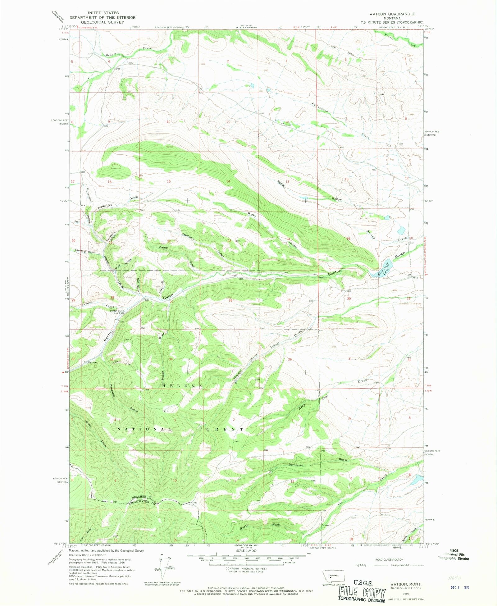 Classic USGS Watson Montana 7.5'x7.5' Topo Map – MyTopo Map Store