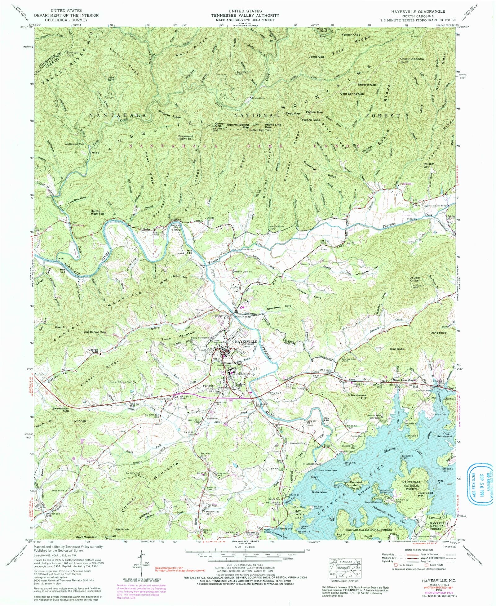 Classic USGS Hayesville North Carolina 7.5'x7.5' Topo Map – MyTopo Map ...
