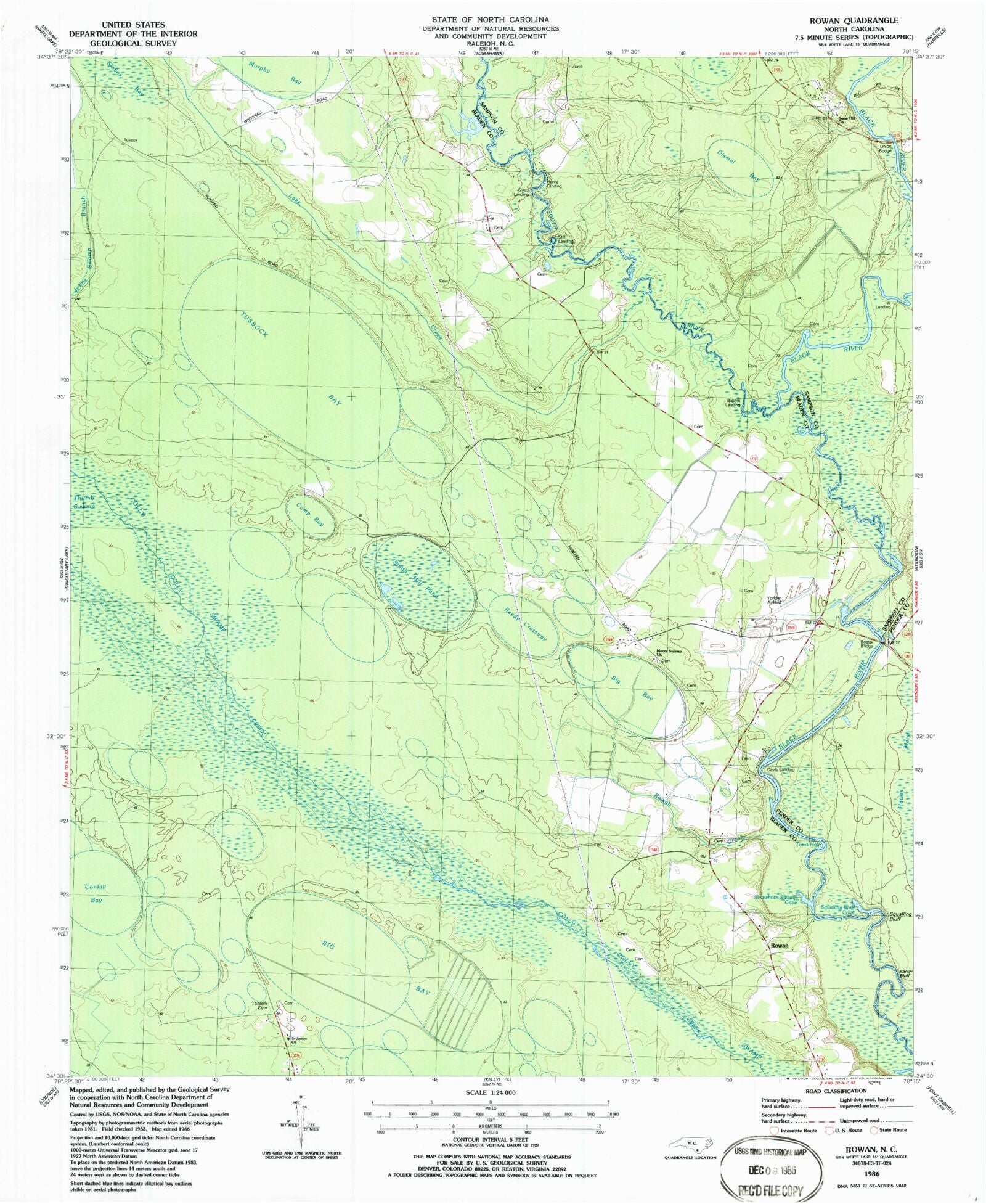Classic USGS Rowan North Carolina 7.5'x7.5' Topo Map – MyTopo Map Store