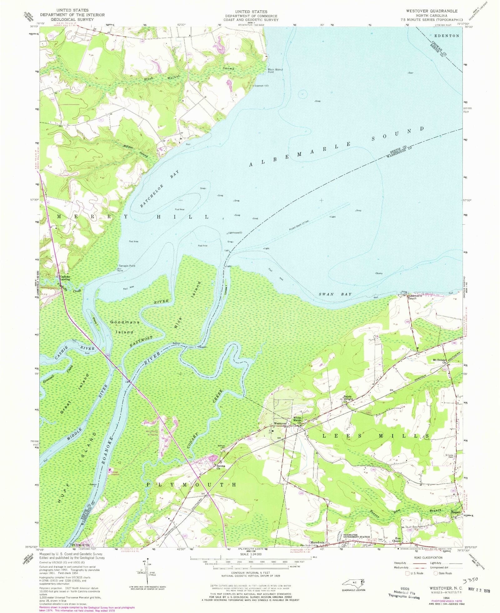 Classic USGS Westover North Carolina 7.5'x7.5' Topo Map – MyTopo Map Store