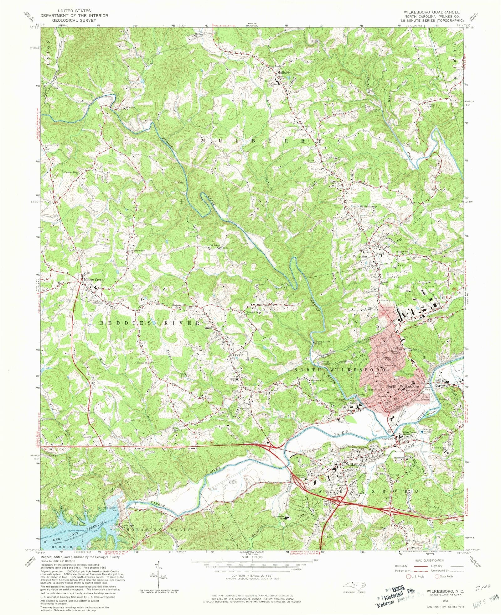 Classic USGS Wilkesboro North Carolina 7.5'x7.5' Topo Map – MyTopo Map ...