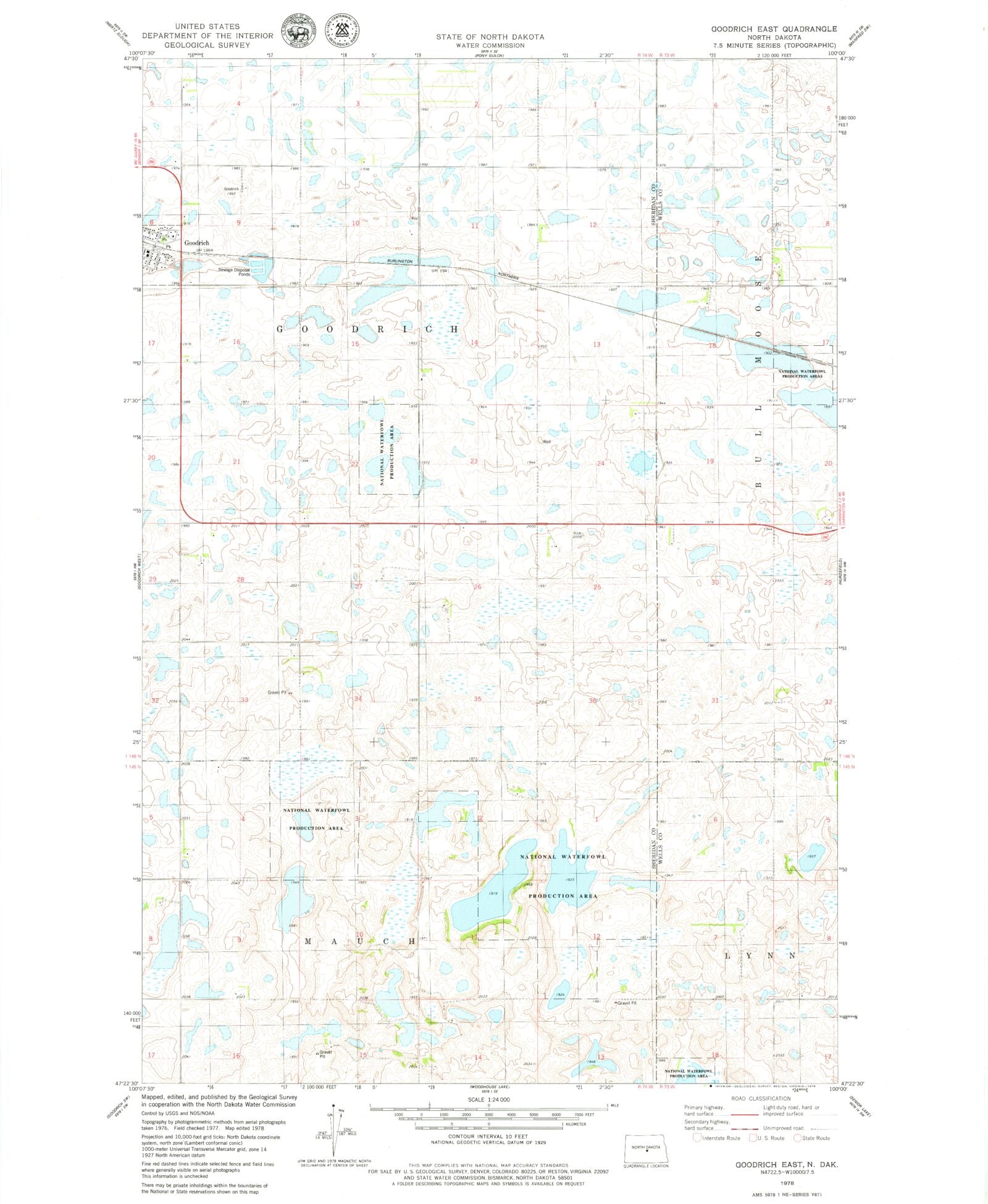 Classic USGS Goodrich East North Dakota 7.5'x7.5' Topo Map – MyTopo Map ...