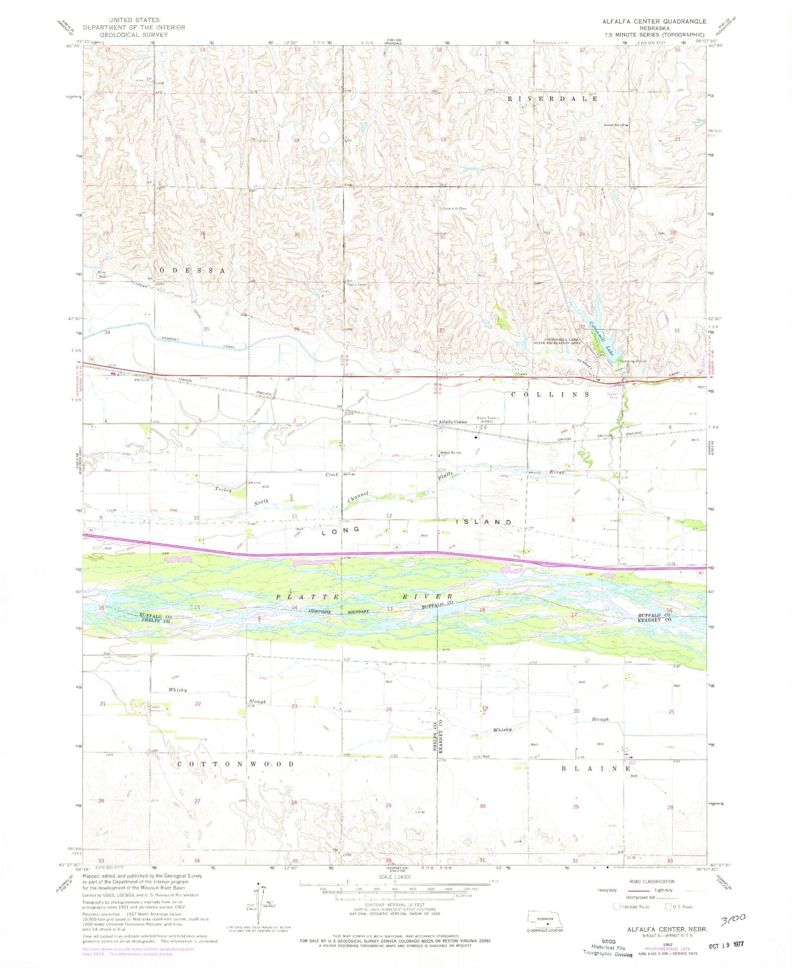 Classic USGS Alfalfa Center Nebraska 7.5'x7.5' Topo Map – MyTopo Map Store