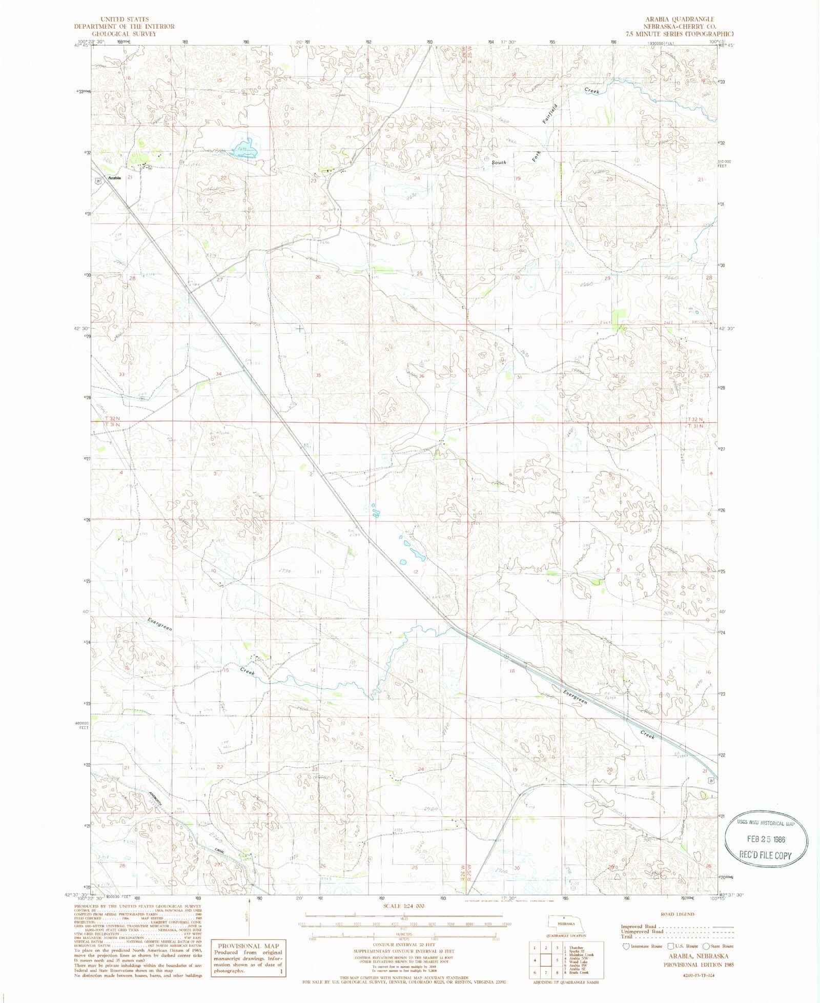 Classic USGS Arabia Nebraska 7.5'x7.5' Topo Map – MyTopo Map Store