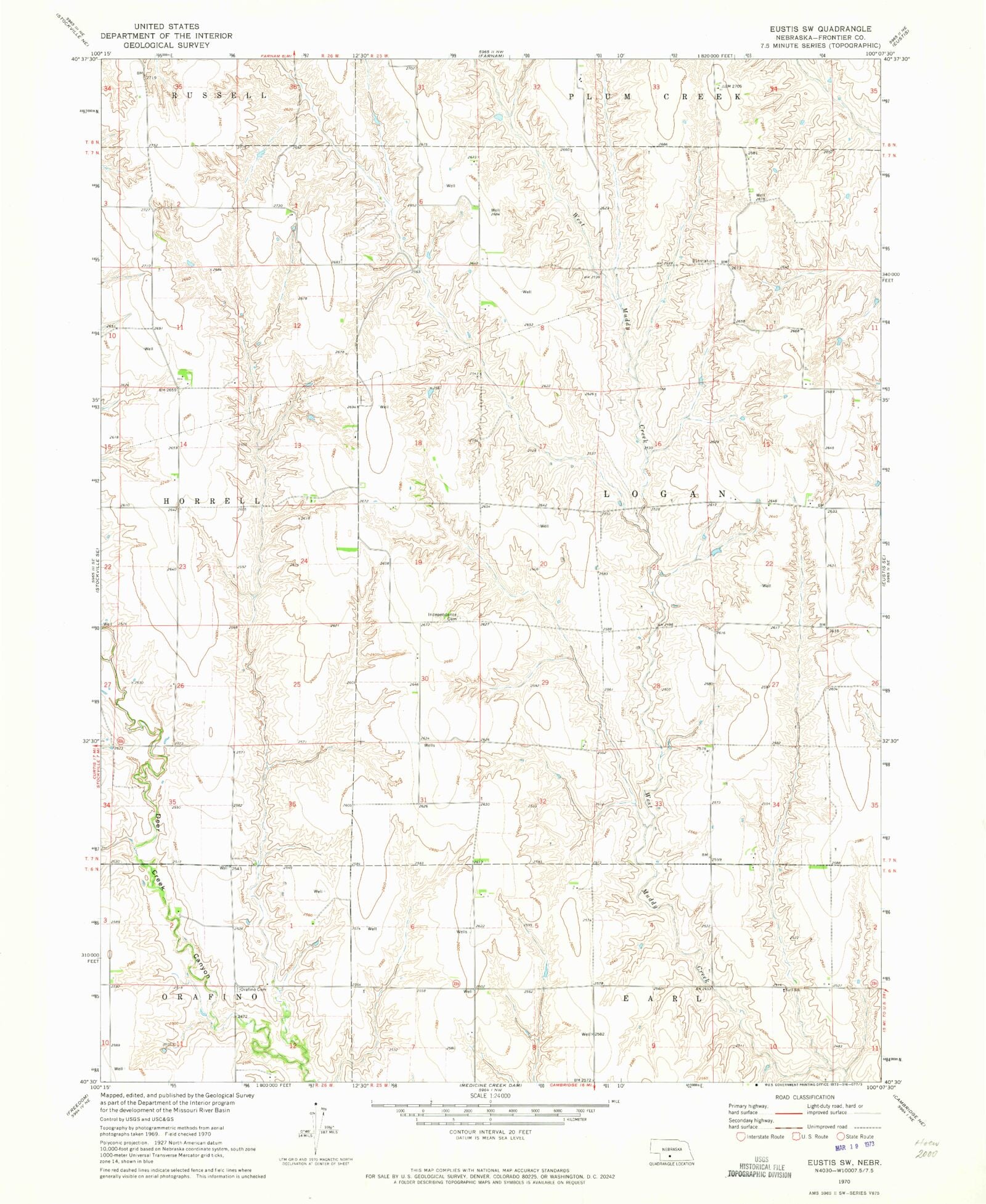 Classic USGS Eustis SW Nebraska 7.5'x7.5' Topo Map – MyTopo Map Store