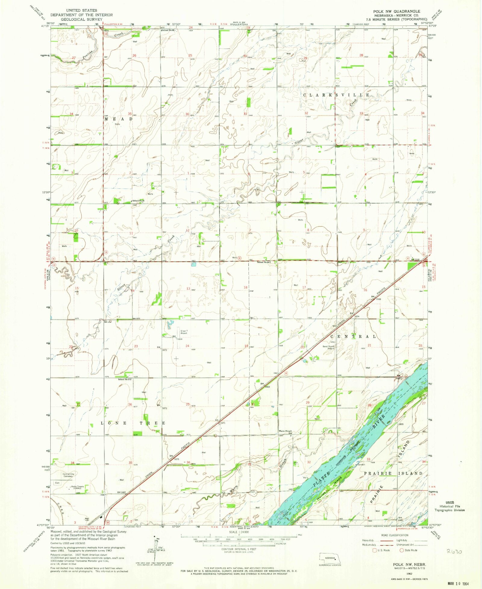 Classic USGS Polk NW Nebraska 7.5'x7.5' Topo Map – MyTopo Map Store