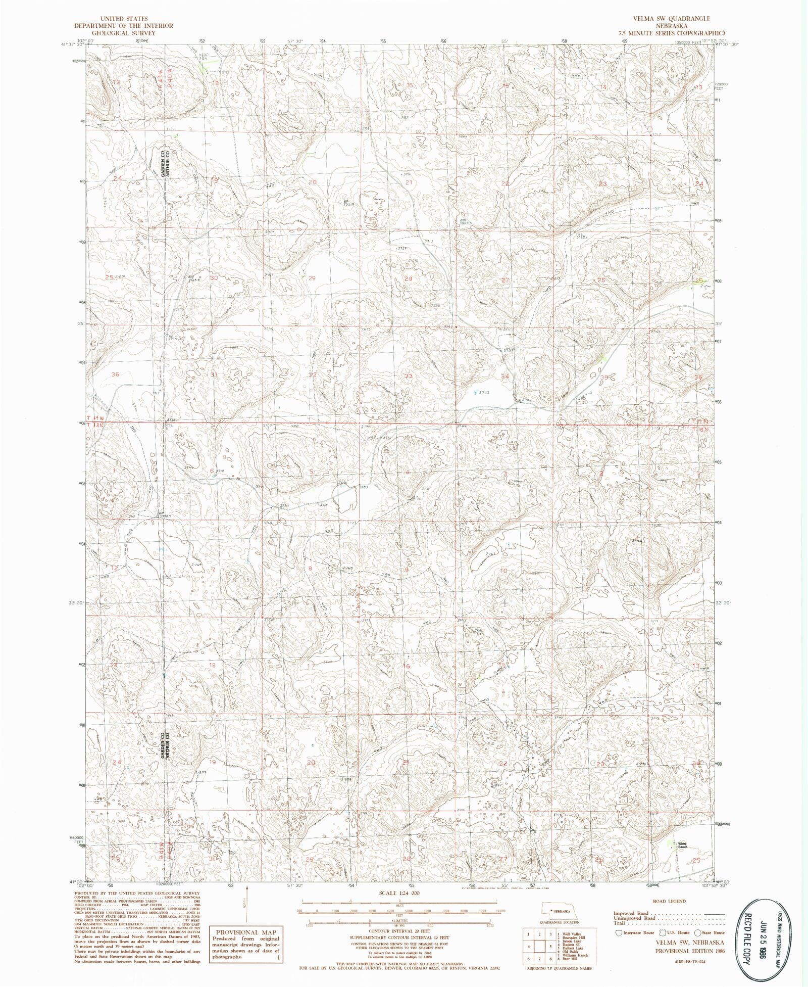 Classic USGS Velma SW Nebraska 7.5'x7.5' Topo Map – MyTopo Map Store