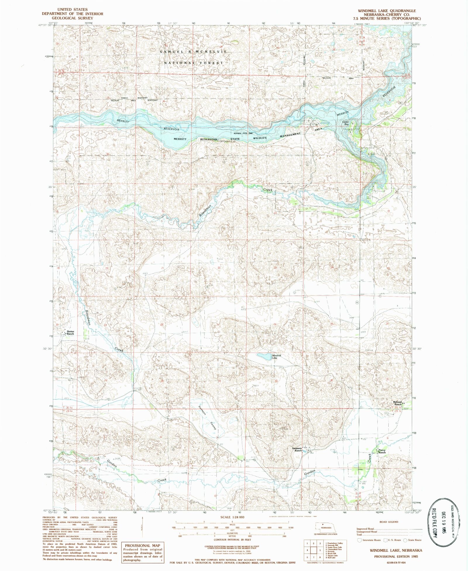 Classic USGS Windmill Lake Nebraska 7.5'x7.5' Topo Map – MyTopo Map Store