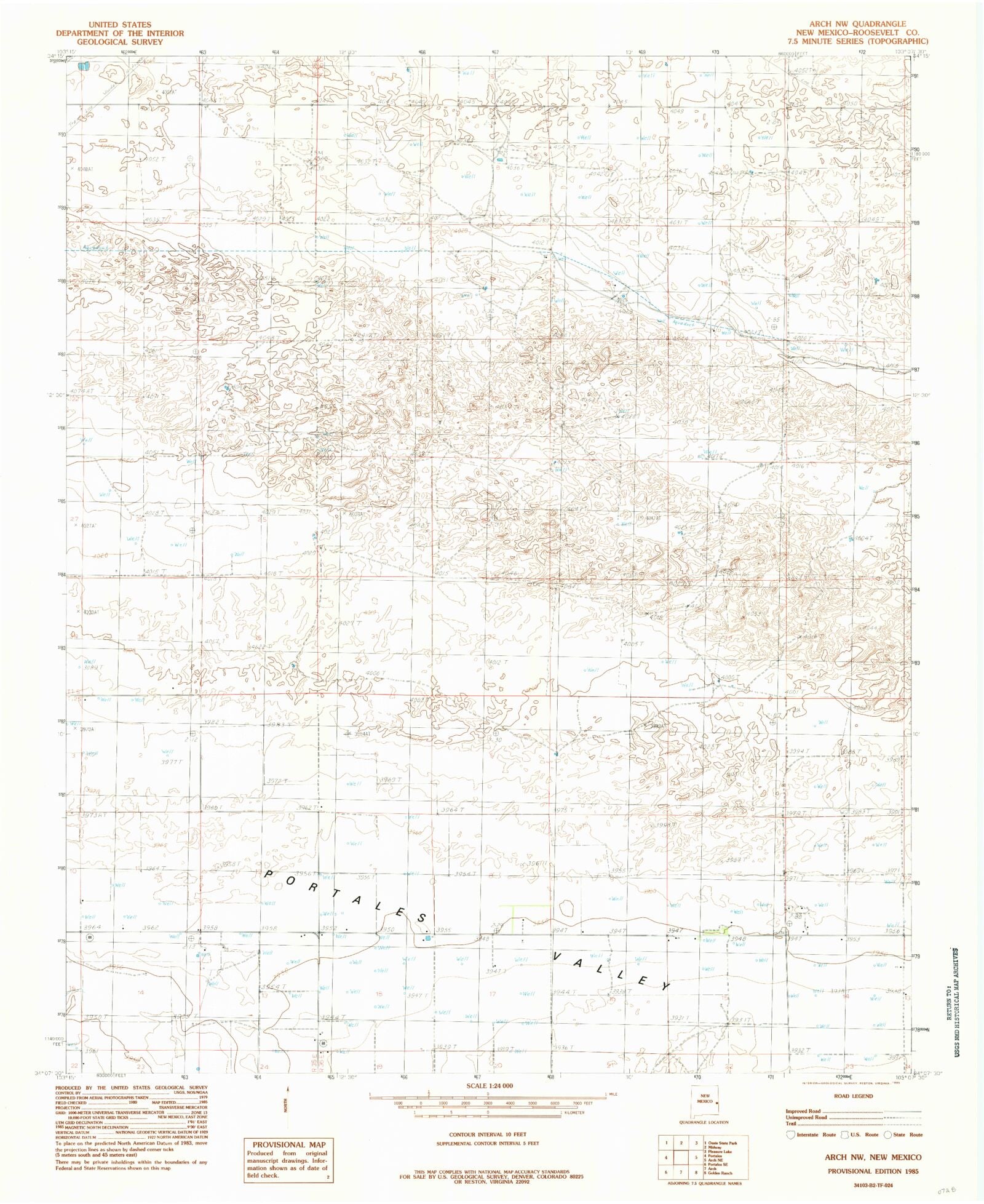 Classic USGS Arch NW New Mexico 7.5'x7.5' Topo Map – MyTopo Map Store