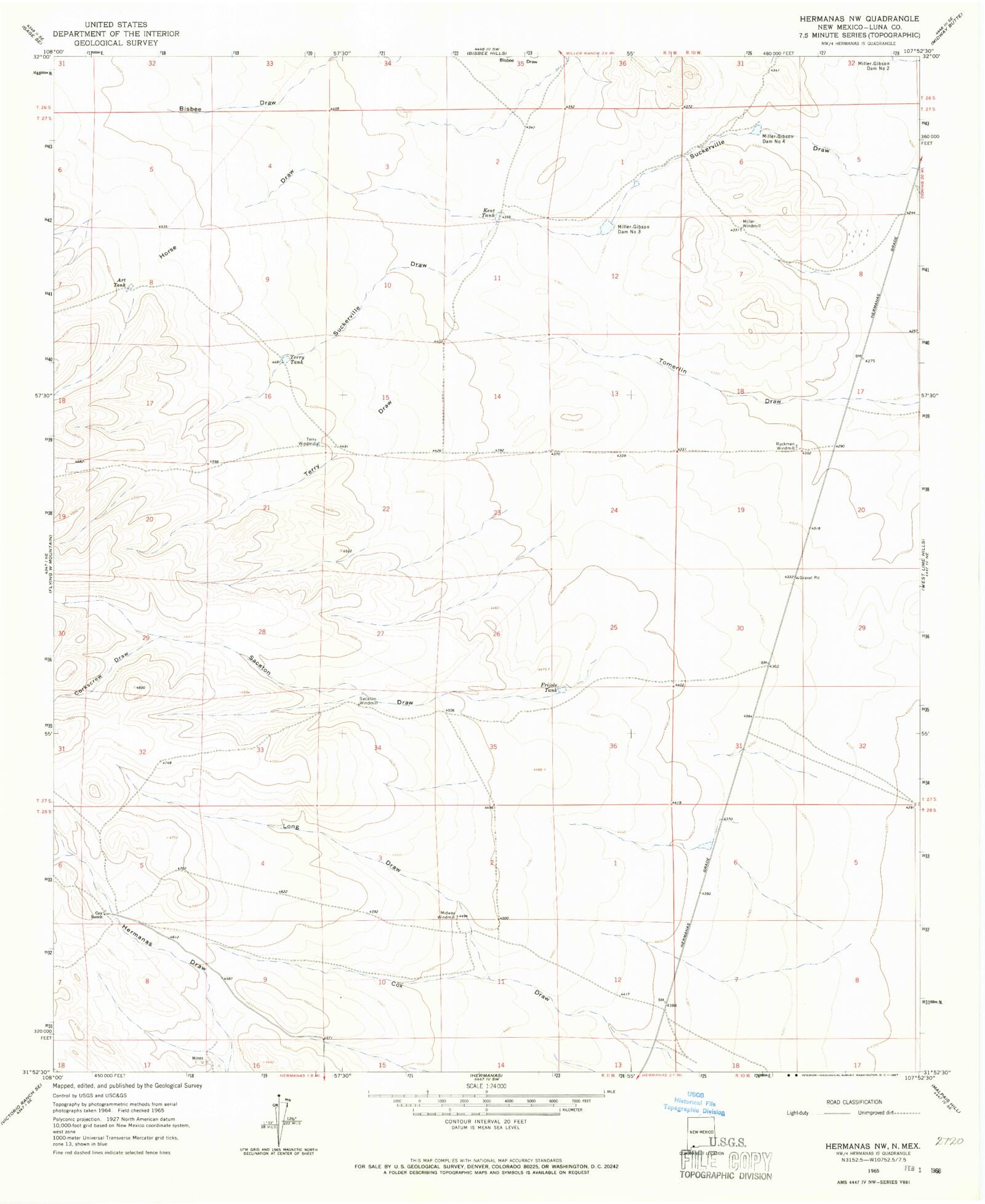 Classic USGS Hermanas NW New Mexico 7.5'x7.5' Topo Map – MyTopo Map Store