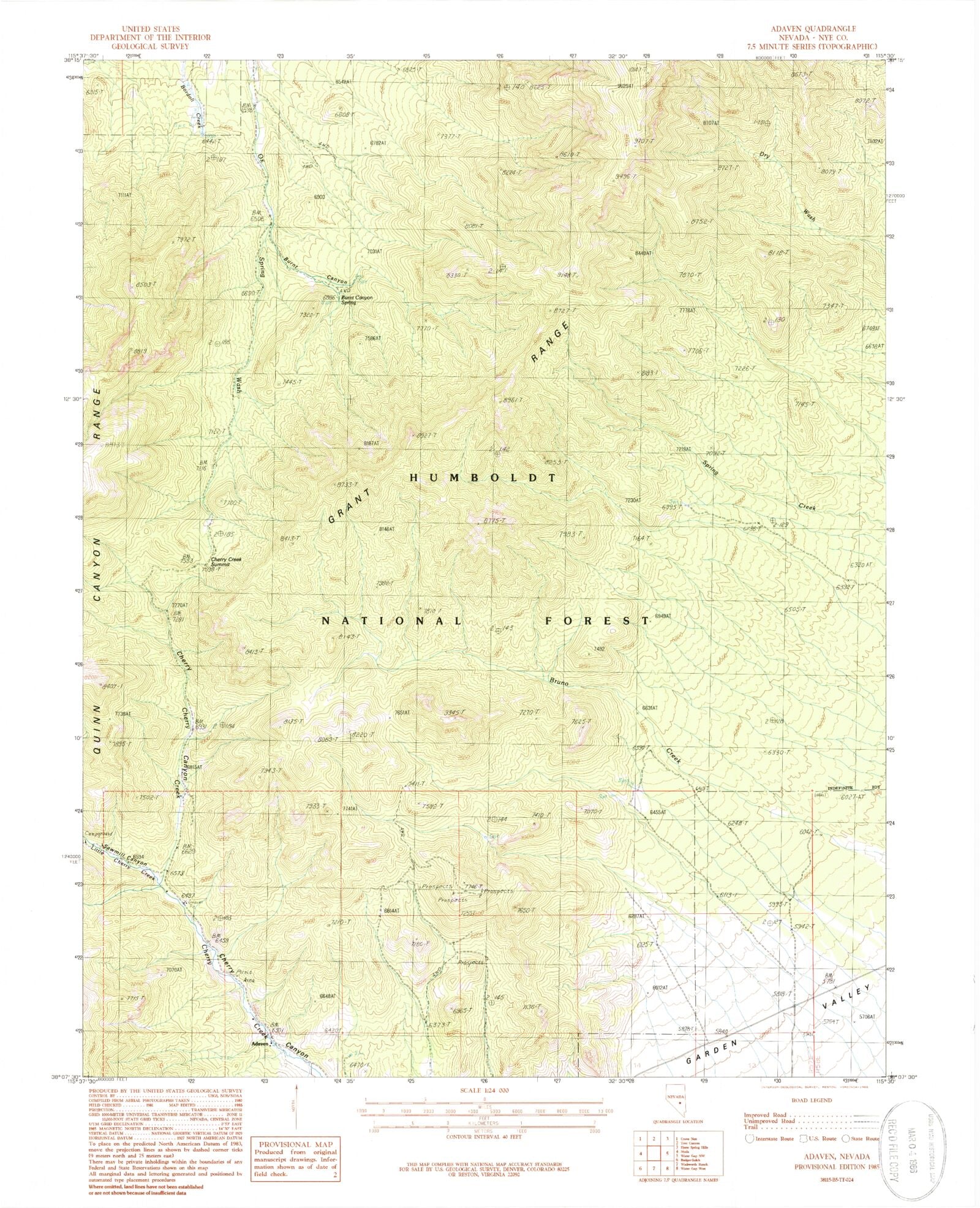 Classic USGS Adaven Nevada 7.5'x7.5' Topo Map – MyTopo Map Store