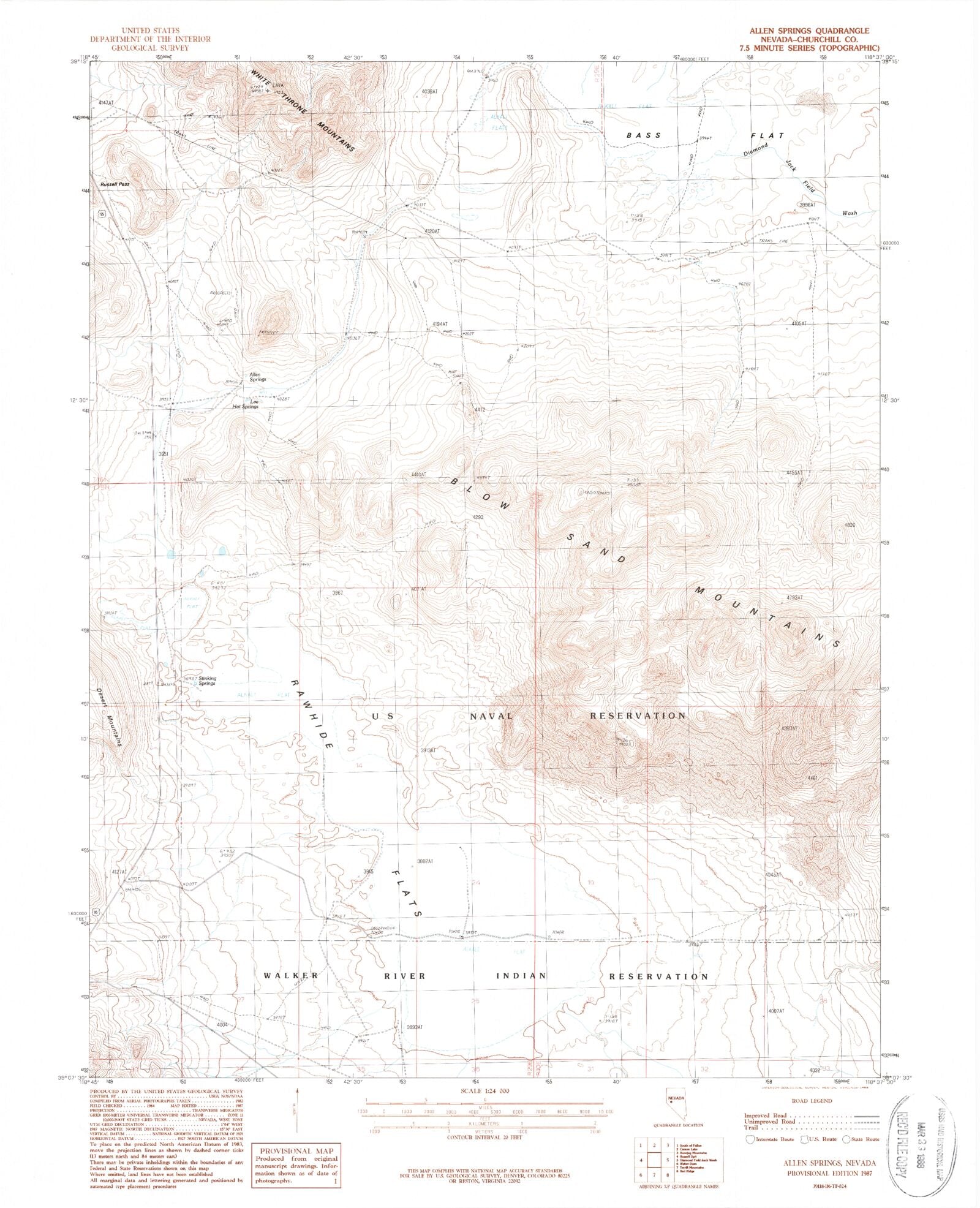 Classic USGS Allen Springs Nevada 7.5'x7.5' Topo Map – MyTopo Map Store