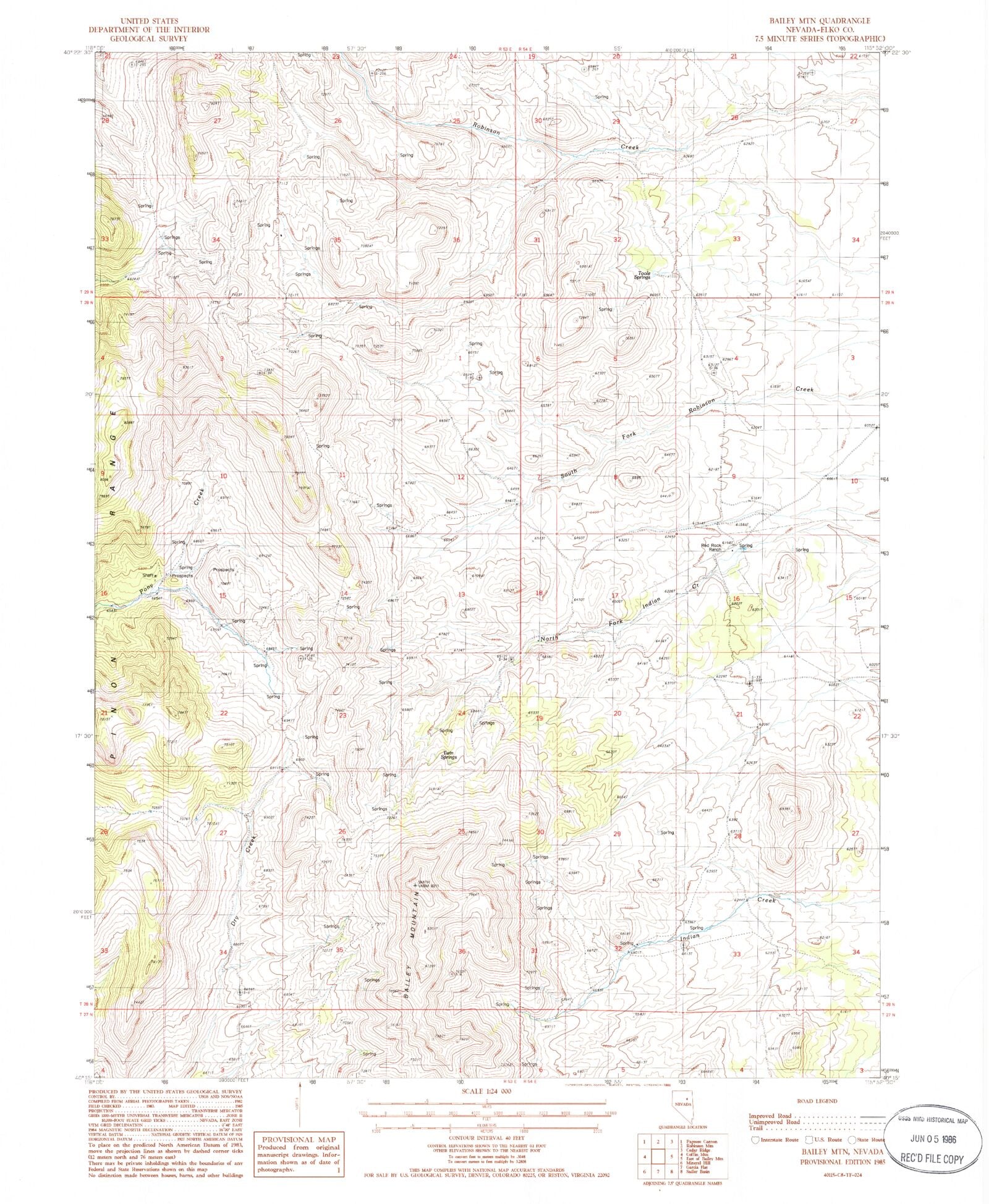 Classic USGS Bailey Mountain Nevada 7.5'x7.5' Topo Map – MyTopo Map Store