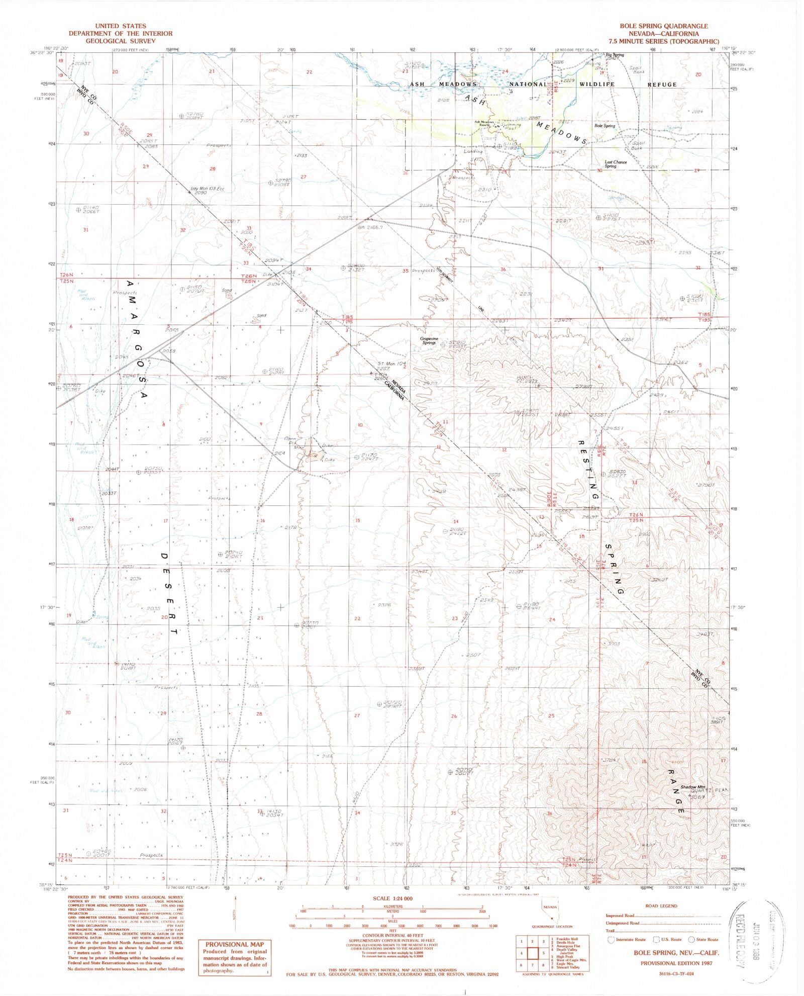 Classic USGS Bole Spring Nevada 7.5'x7.5' Topo Map – MyTopo Map Store