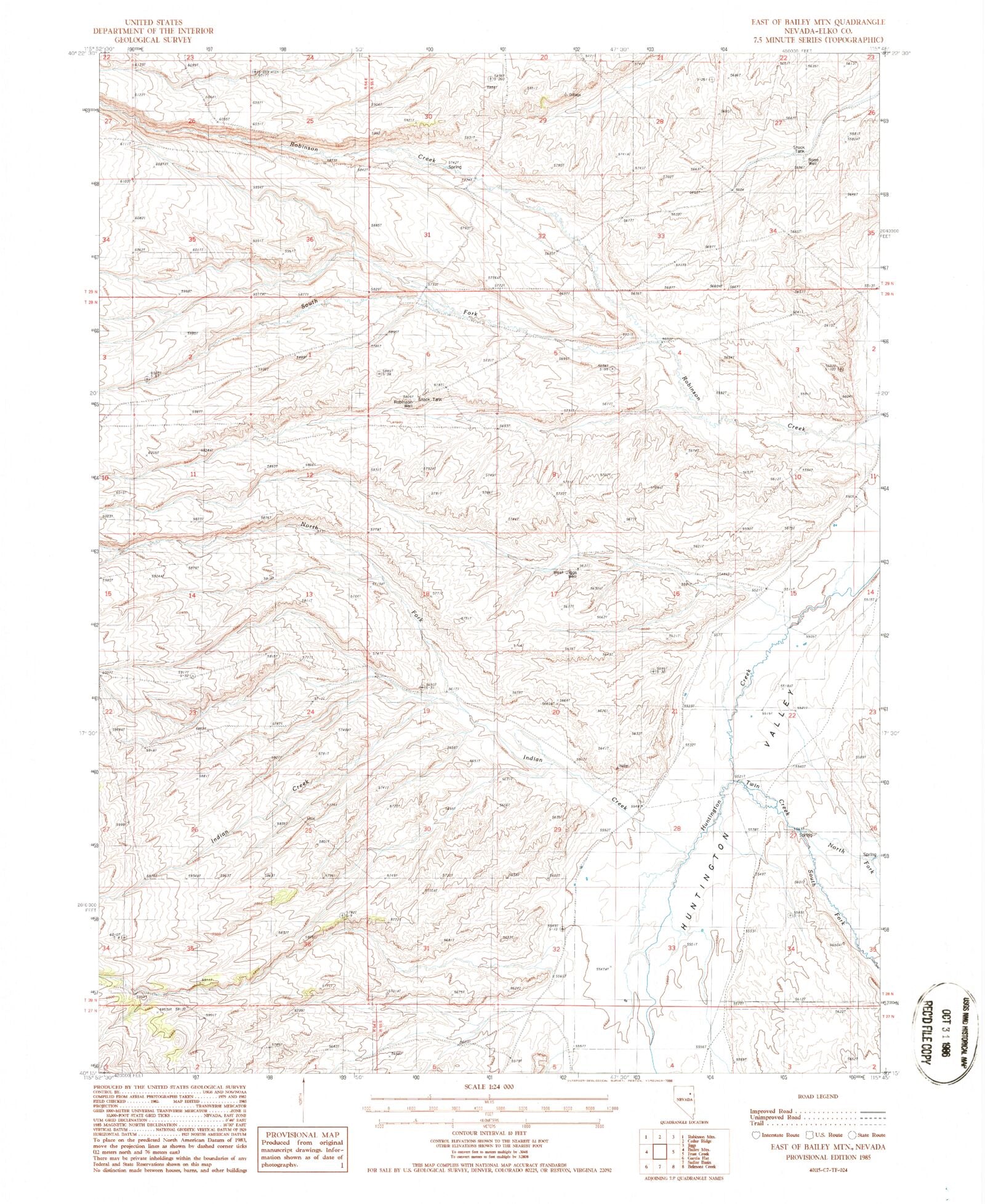 Classic USGS East of Bailey Mountain Nevada 7.5'x7.5' Topo Map – MyTopo ...