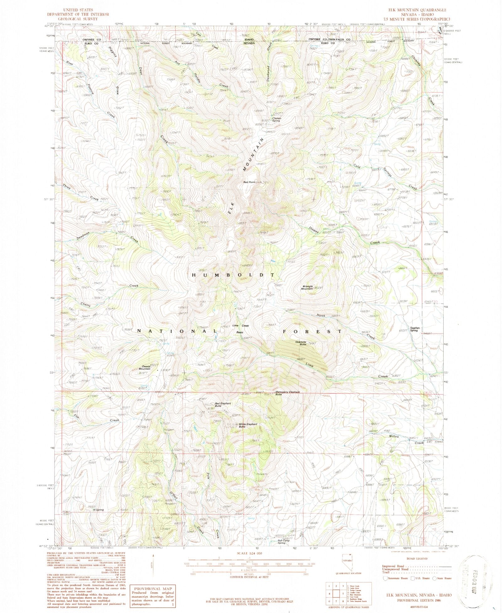 Classic USGS Elk Mountain Nevada 7.5'x7.5' Topo Map – MyTopo Map Store