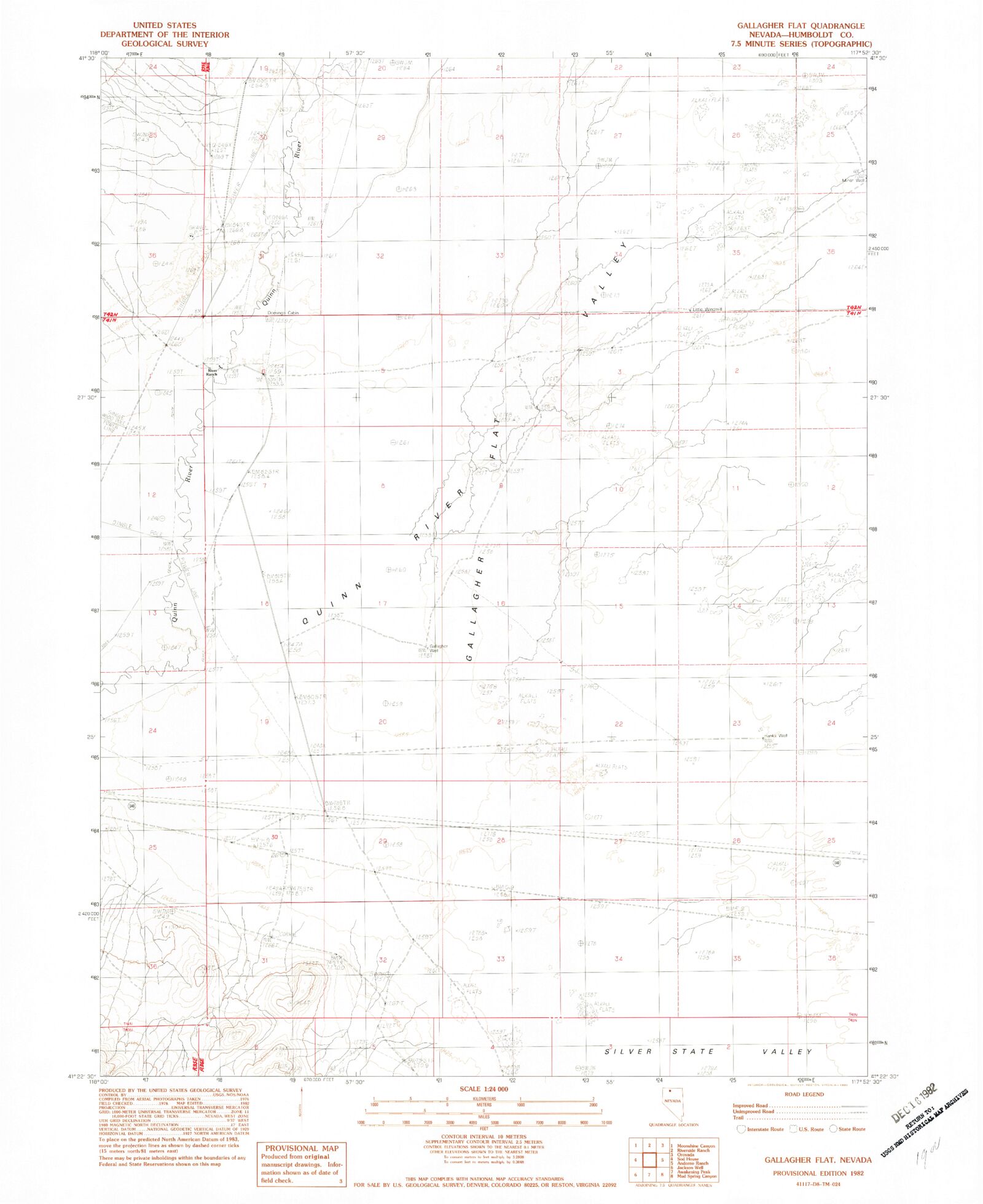 Classic USGS Gallagher Flat Nevada 7.5'x7.5' Topo Map – MyTopo Map Store