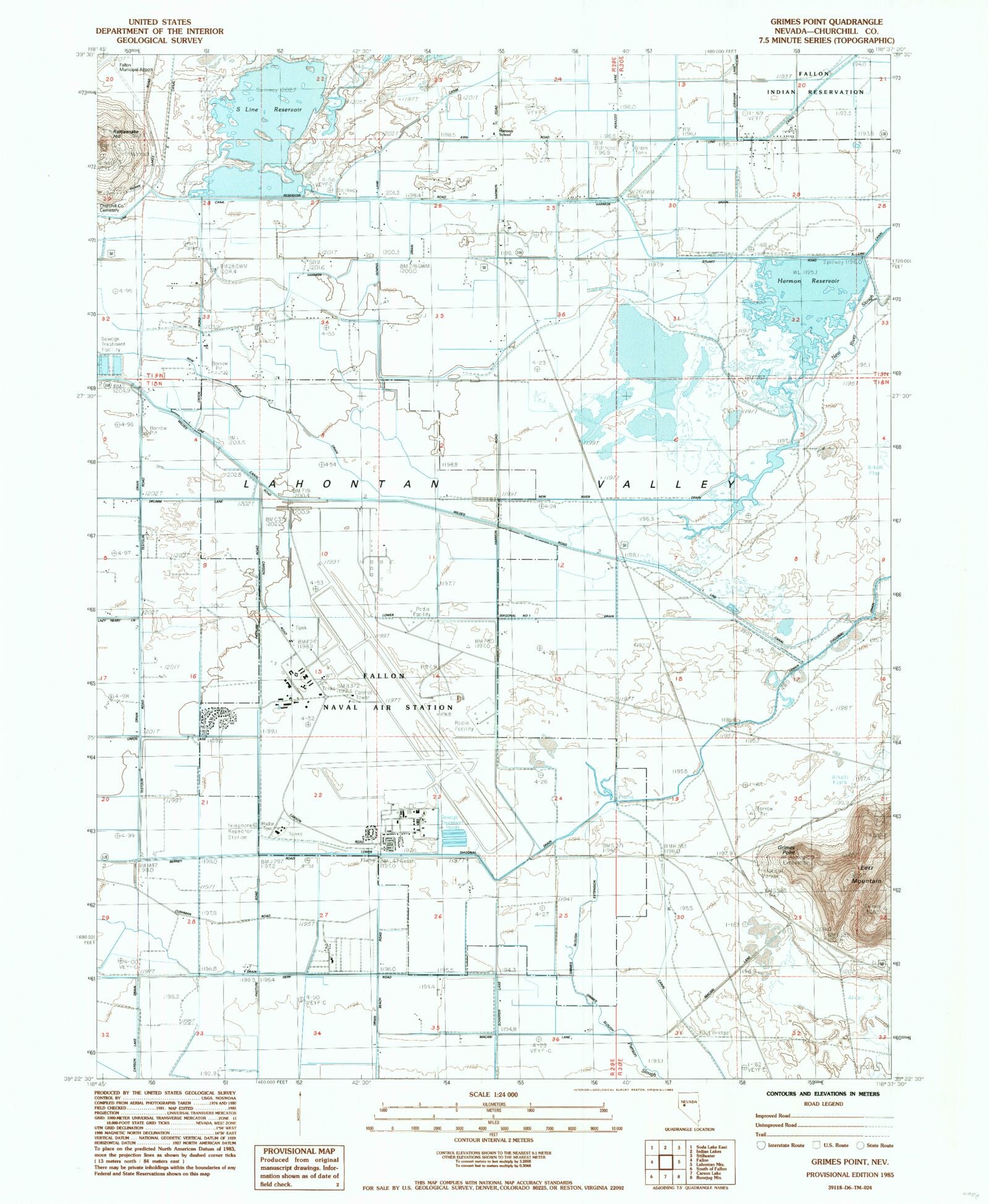 Classic USGS Grimes Point Nevada 7.5'x7.5' Topo Map – MyTopo Map Store