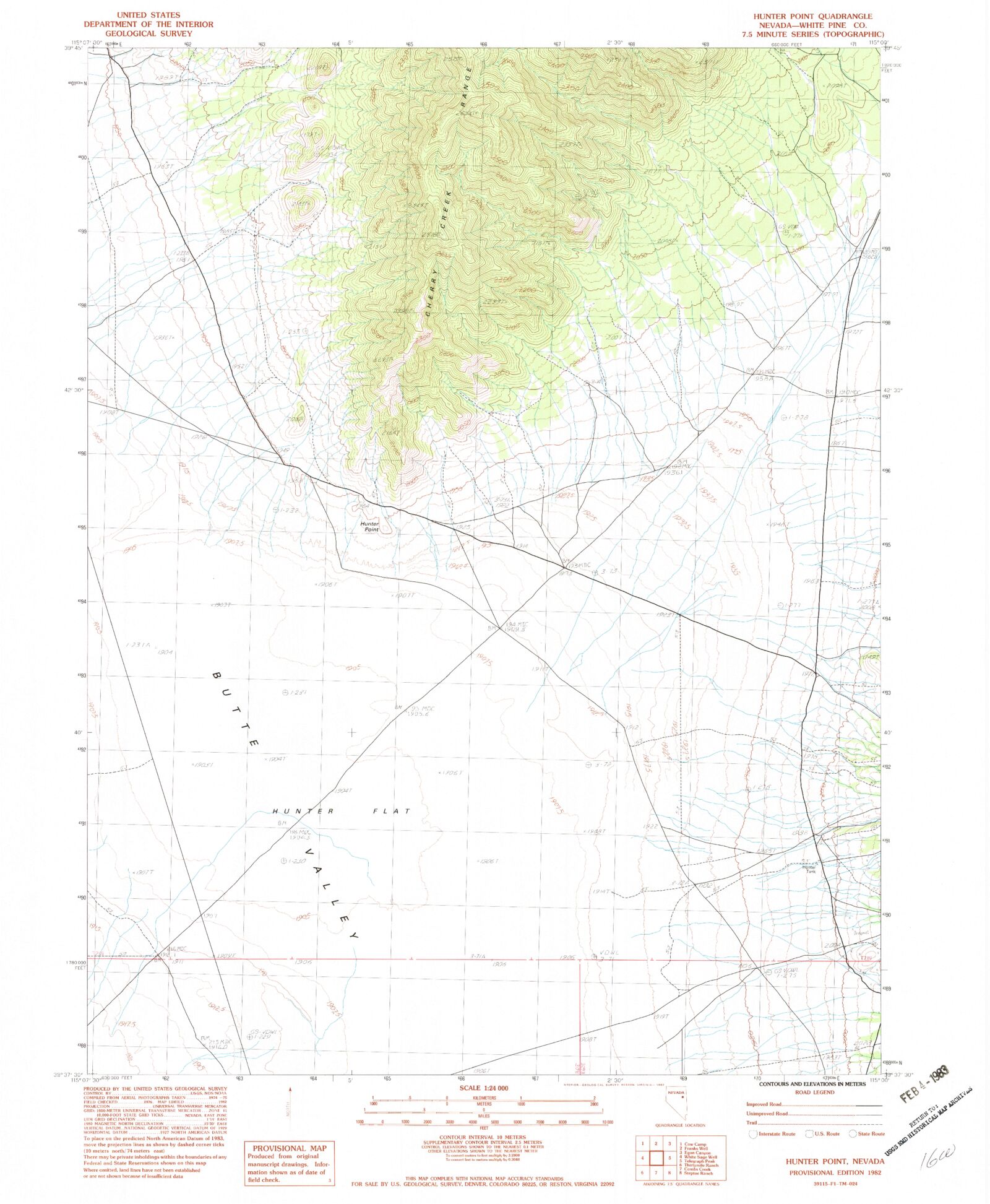Classic USGS Hunter Point Nevada 7.5'x7.5' Topo Map – MyTopo Map Store
