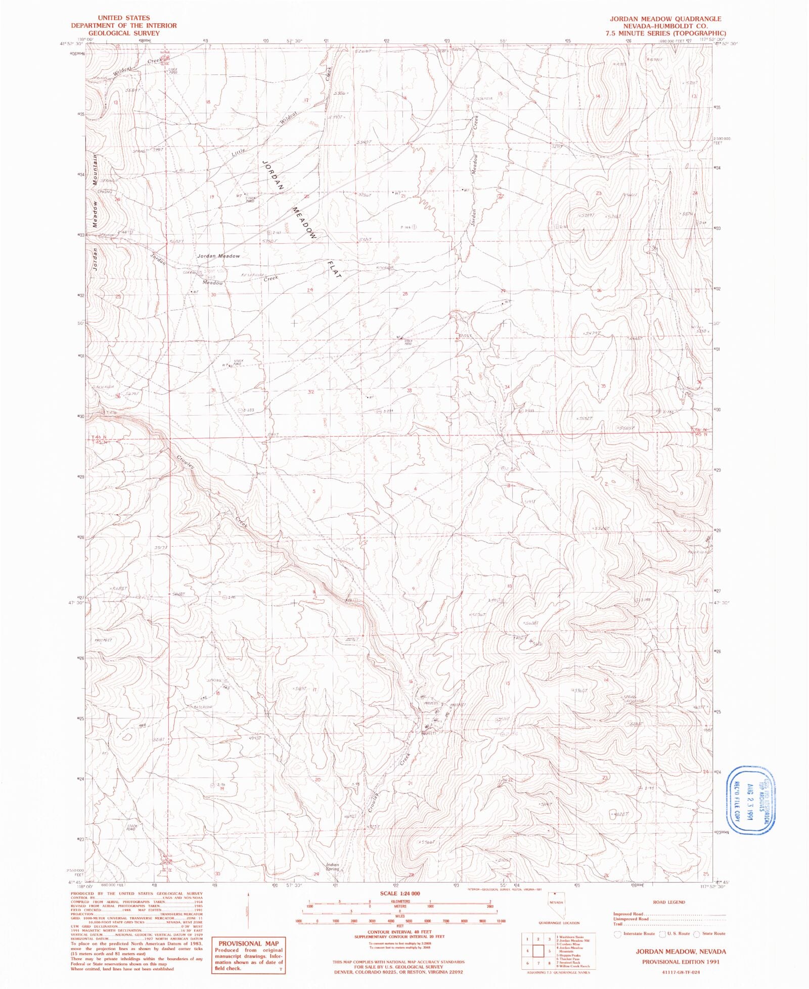 Classic USGS Jordan Meadow Nevada 7.5'x7.5' Topo Map – MyTopo Map Store