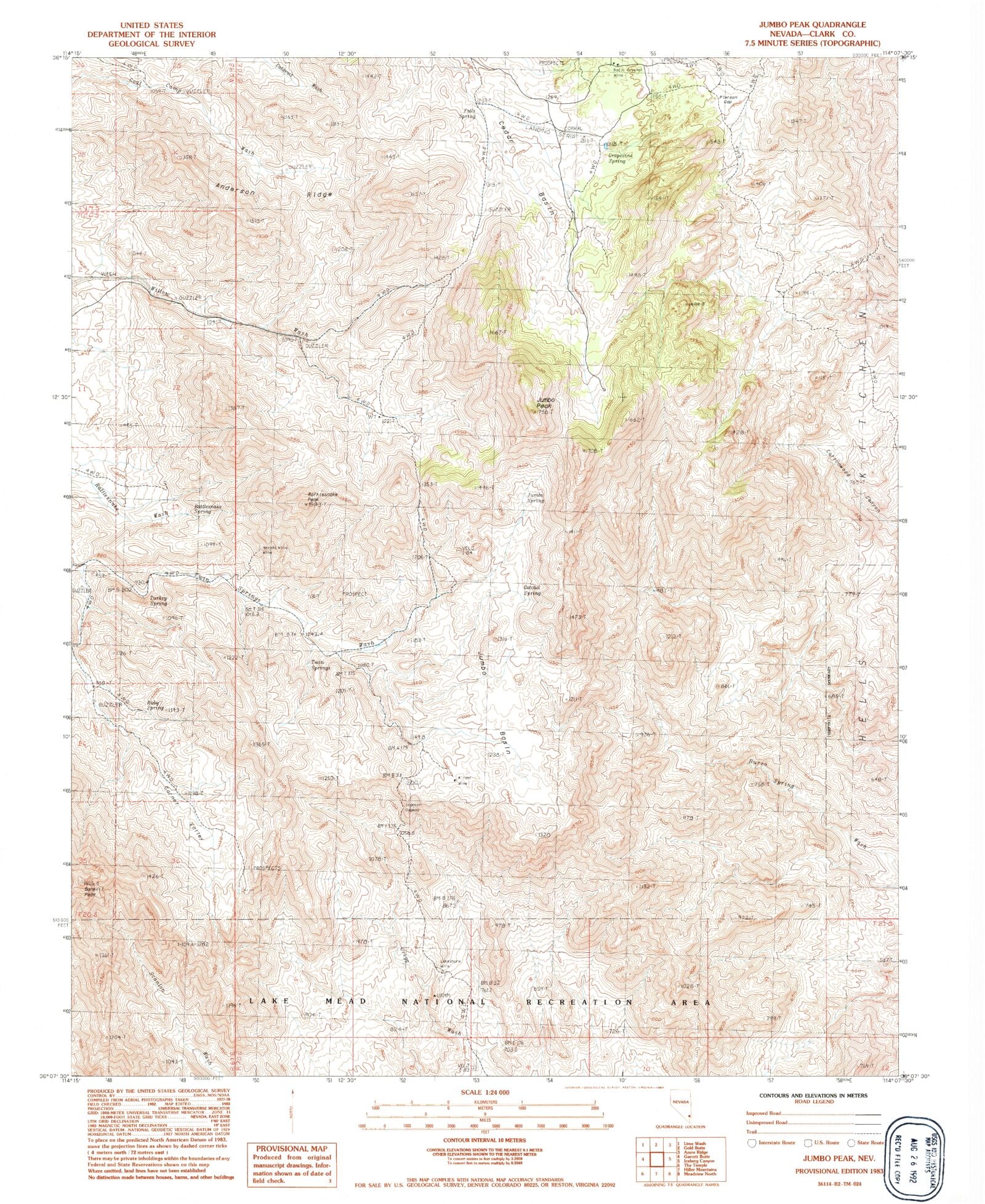 Classic USGS Jumbo Peak Nevada 7.5'x7.5' Topo Map – MyTopo Map Store