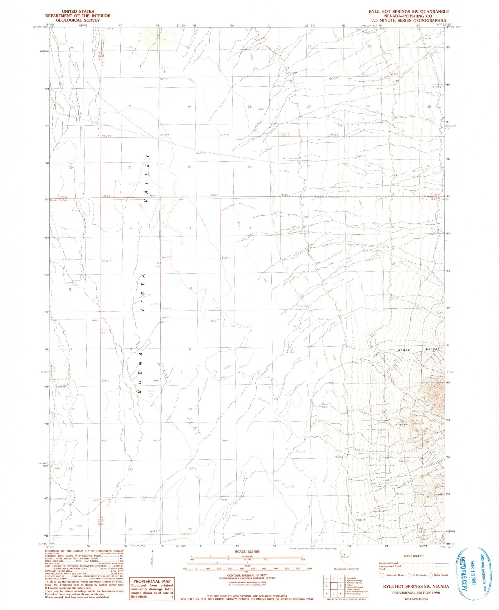 Classic USGS Kyle Hot Springs SW Nevada 7.5'x7.5' Topo Map – MyTopo Map ...