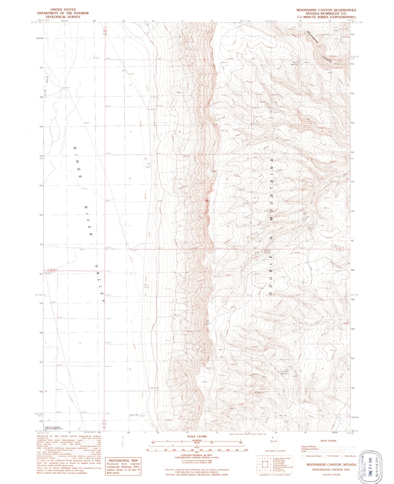 Classic USGS Moonshine Canyon Nevada 7.5'x7.5' Topo Map – MyTopo Map Store