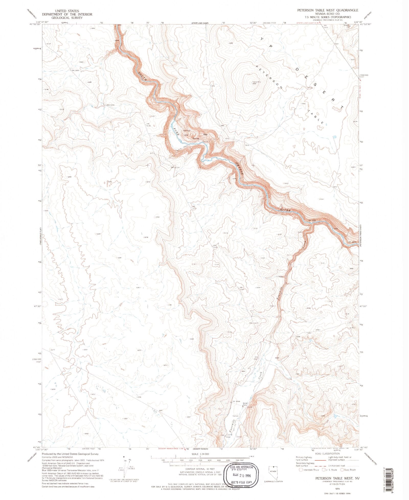 Classic USGS Peterson Table West Nevada 7.5'x7.5' Topo Map – MyTopo Map ...