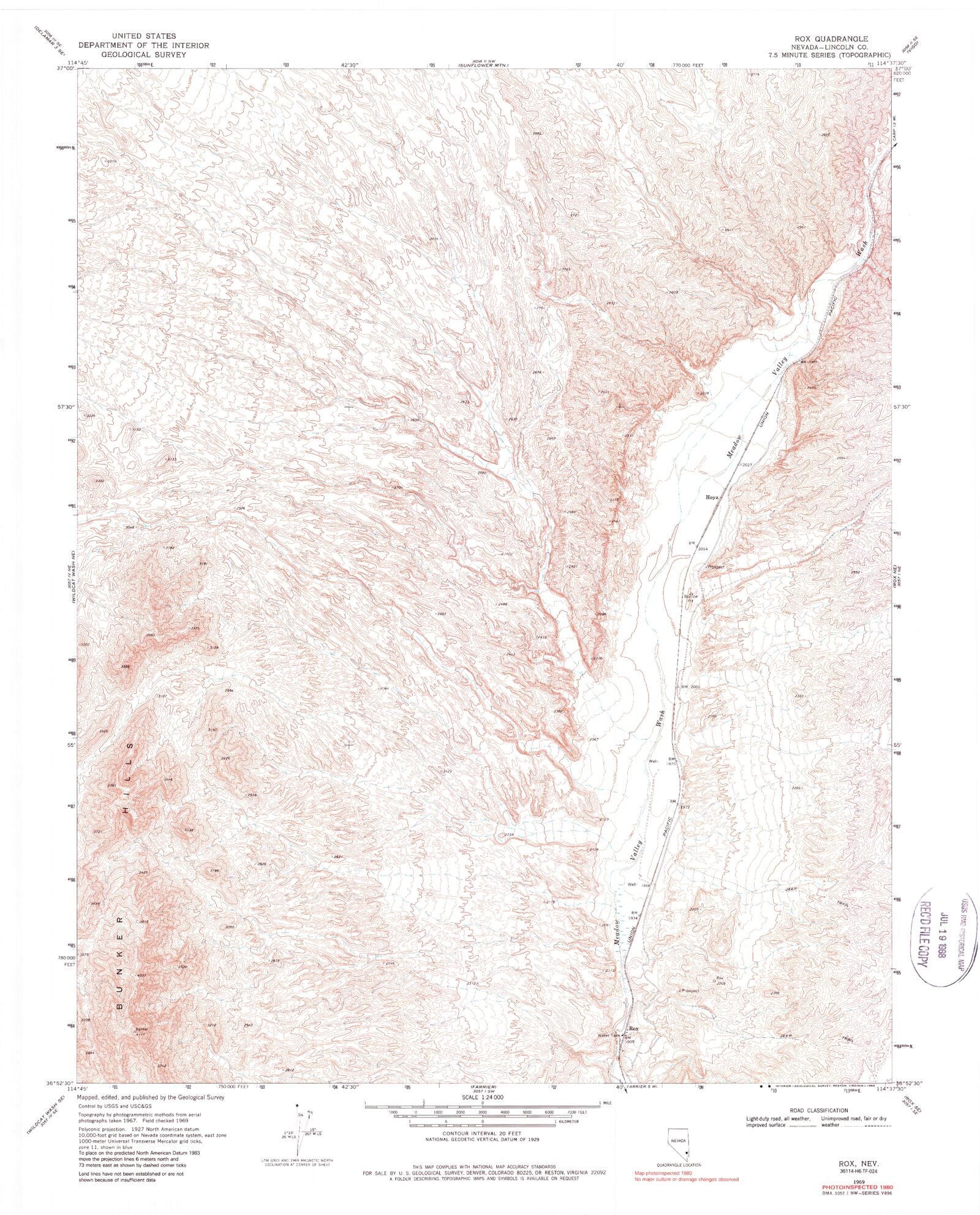 Classic USGS Rox Nevada 7.5'x7.5' Topo Map – MyTopo Map Store