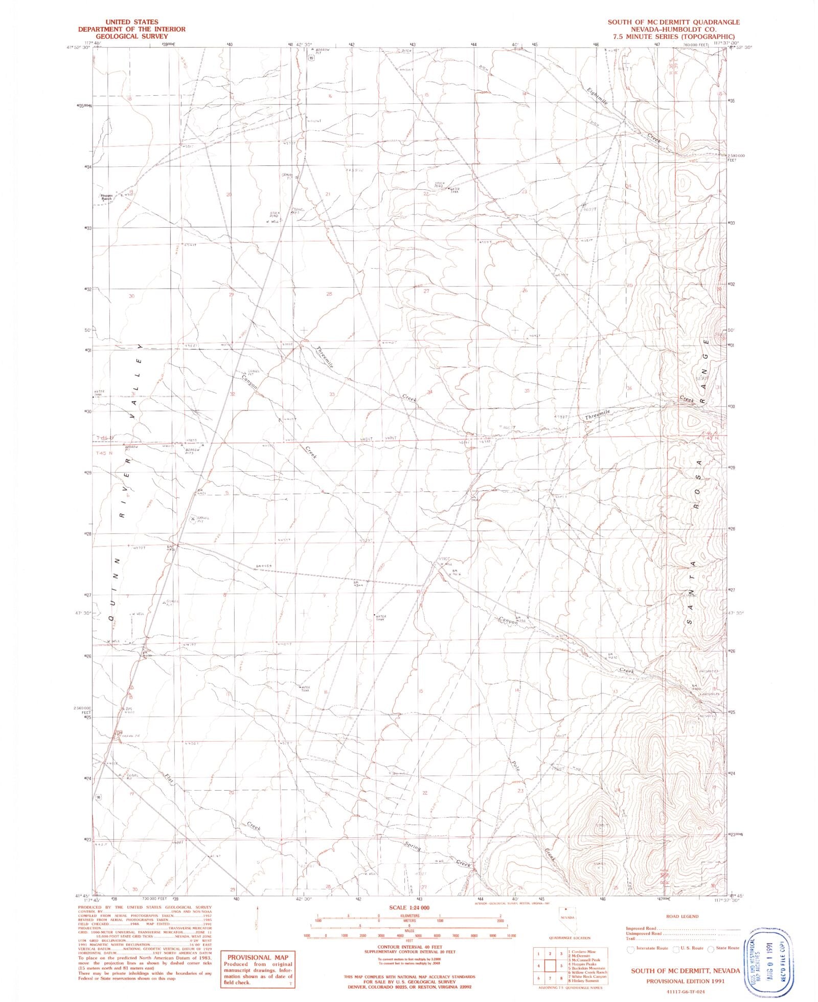 Classic USGS South of McDermitt Nevada 7.5'x7.5' Topo Map – MyTopo Map ...