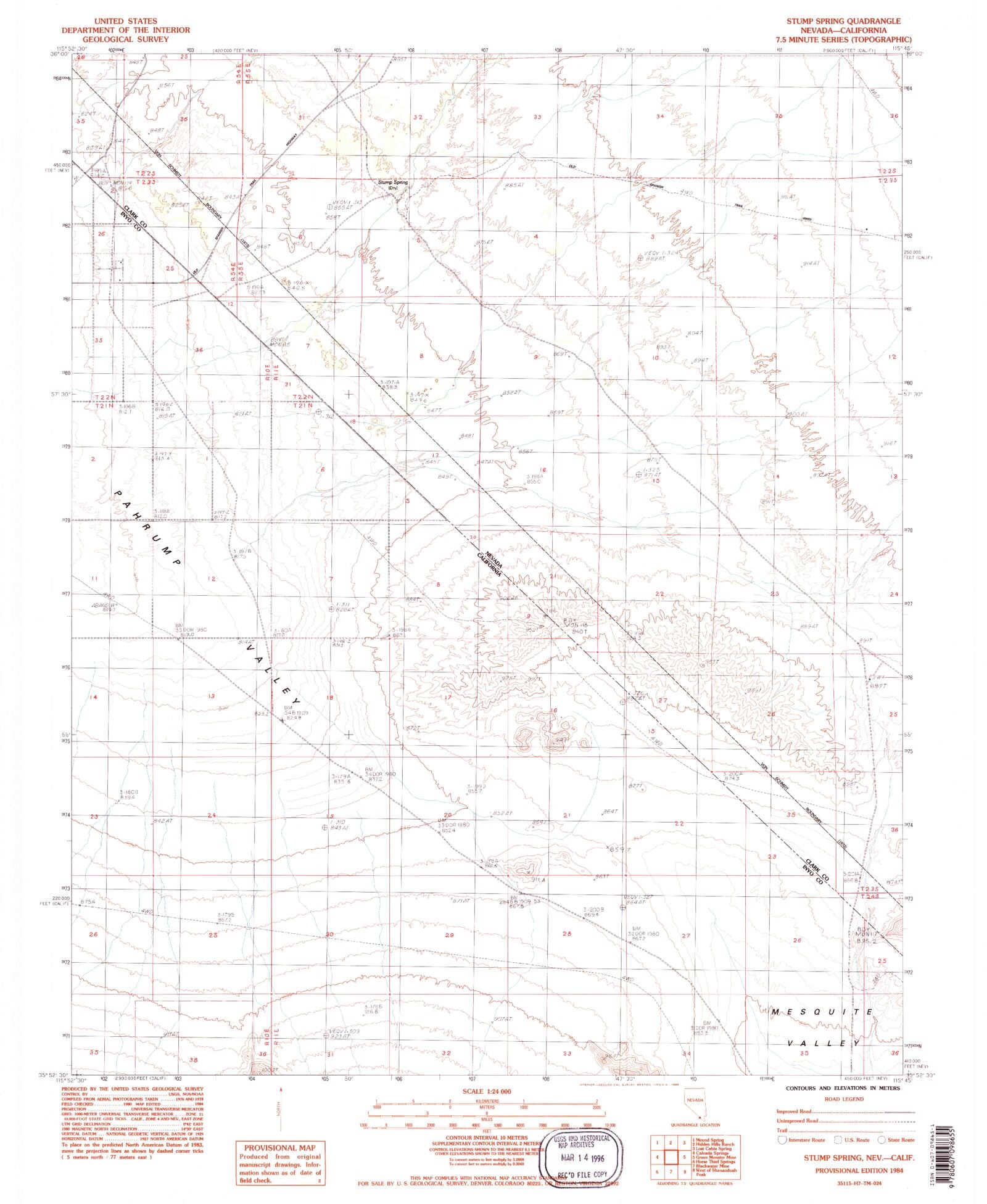 Classic USGS Stump Spring Nevada 7.5'x7.5' Topo Map – MyTopo Map Store