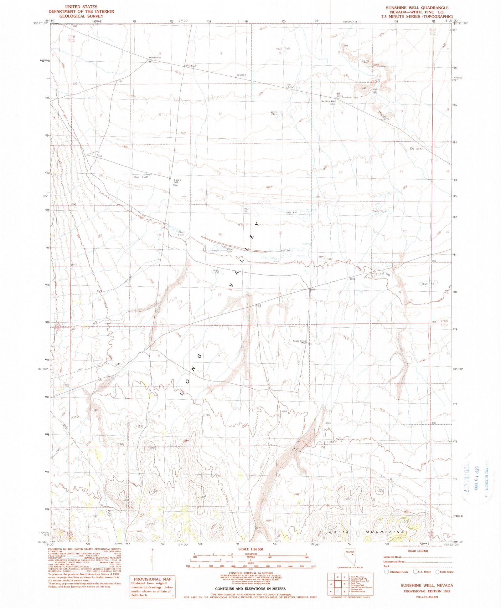Classic USGS Sunshine Well Nevada 7.5'x7.5' Topo Map – MyTopo Map Store