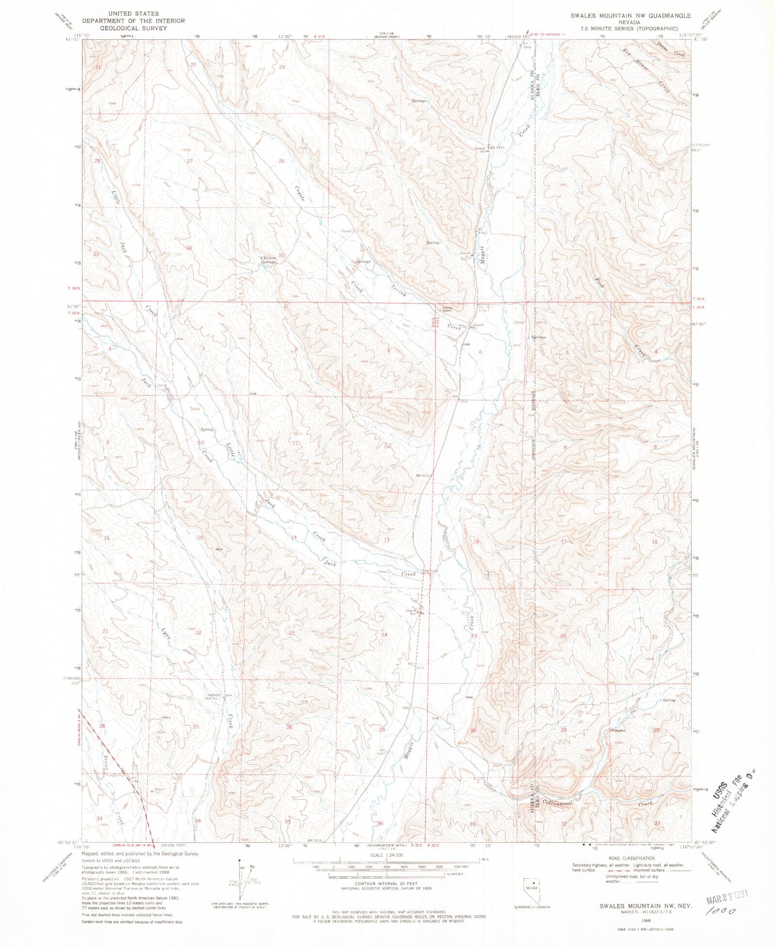 Classic USGS Swales Mountain NW Nevada 7.5'x7.5' Topo Map – MyTopo Map ...