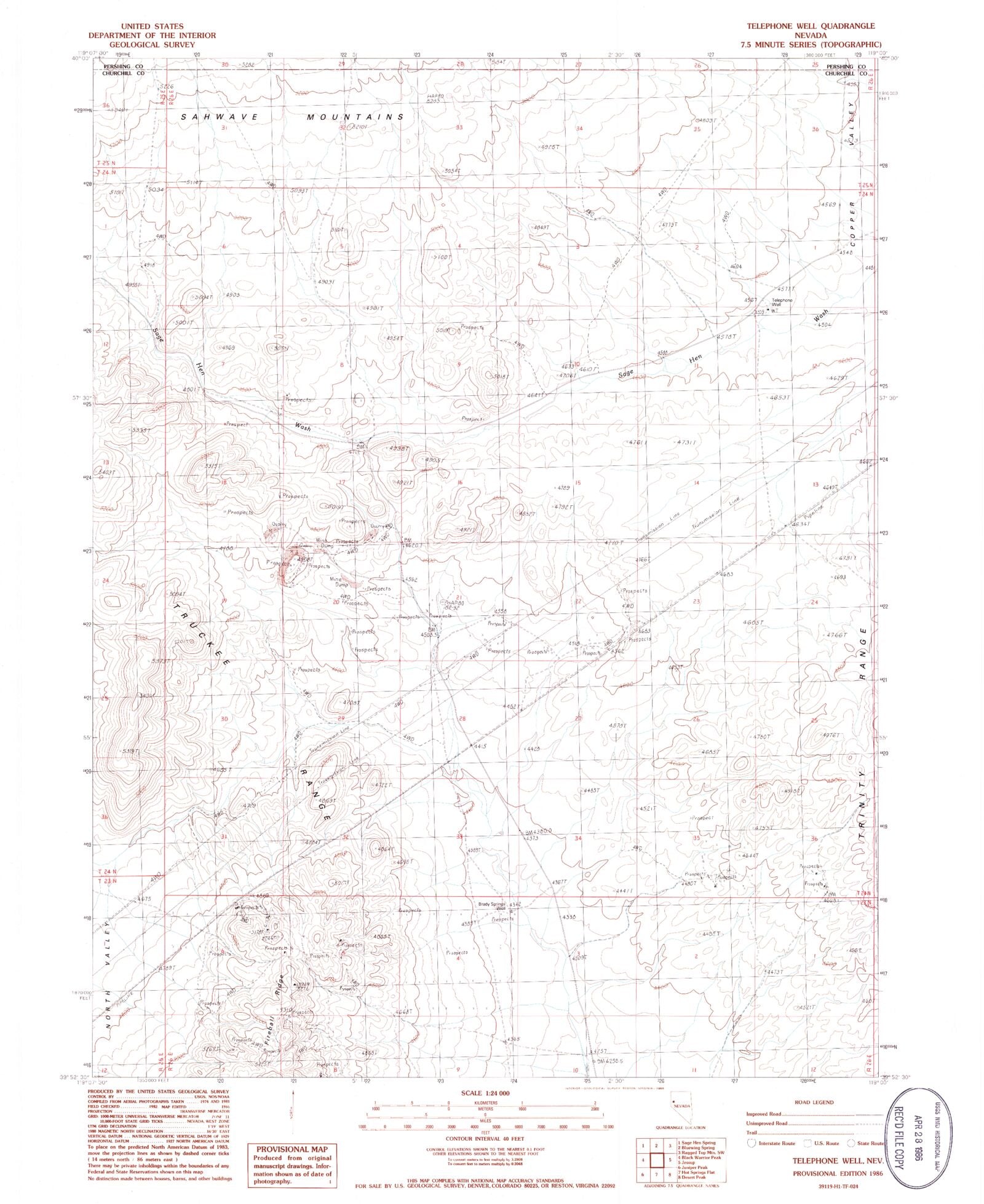 Classic USGS Telephone Well Nevada 7.5'x7.5' Topo Map – MyTopo Map Store