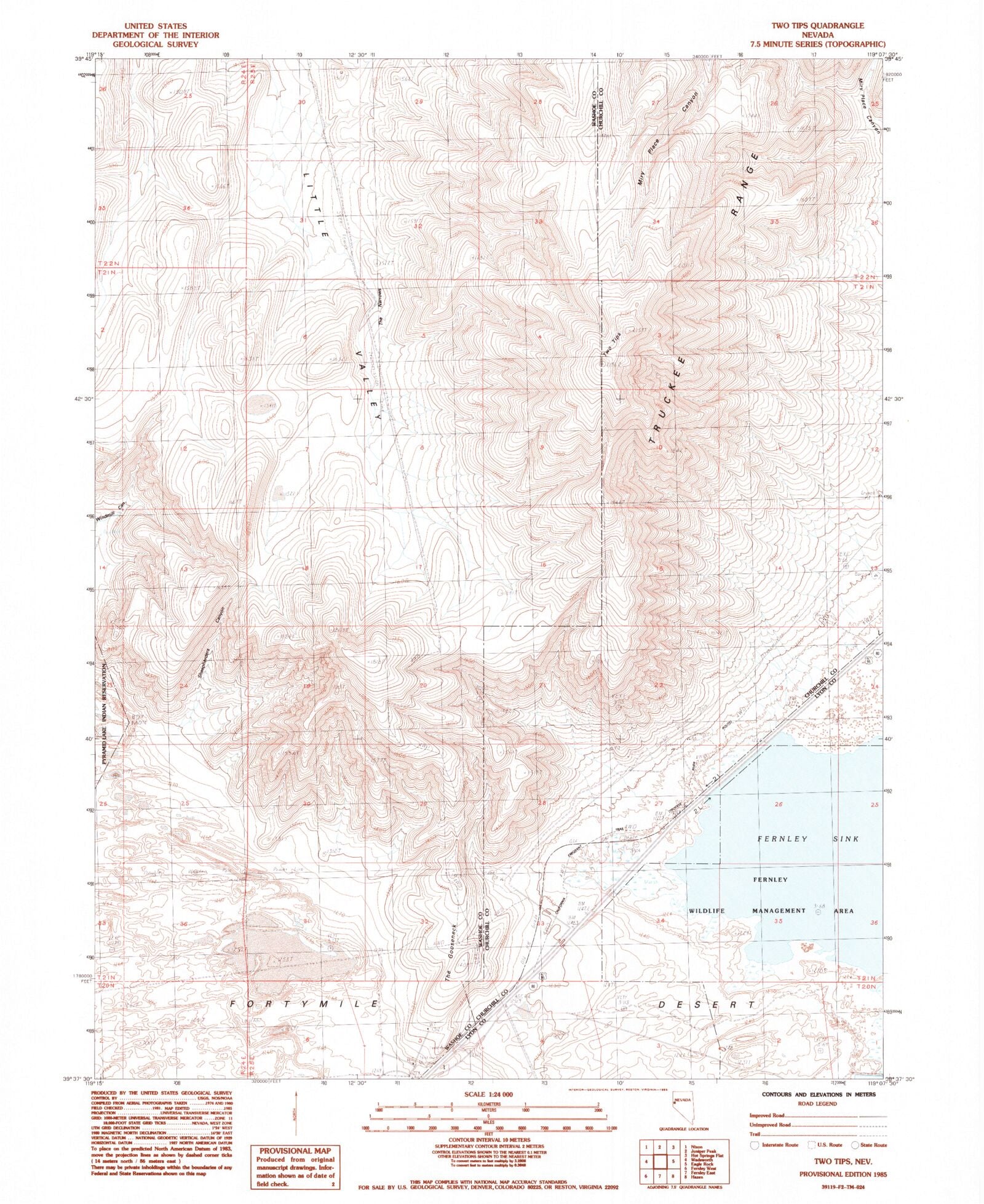 Classic USGS Two Tips Nevada 7.5'x7.5' Topo Map – MyTopo Map Store