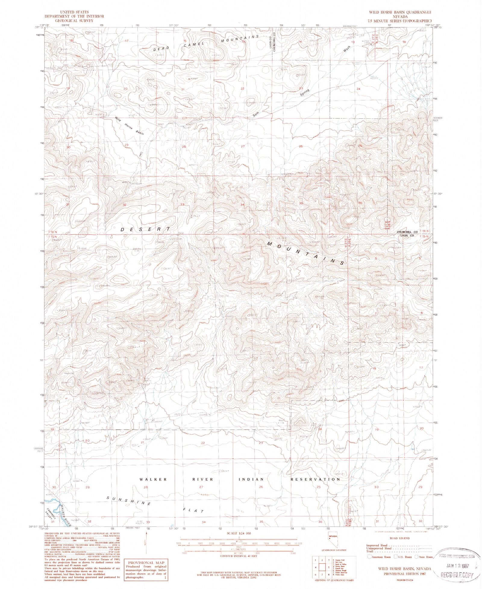Classic USGS Wild Horse Basin Nevada 7.5'x7.5' Topo Map – MyTopo Map Store