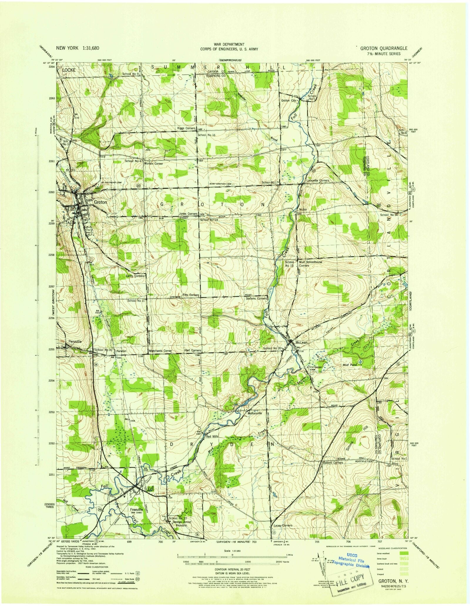Classic USGS Groton New York 7.5'x7.5' Topo Map – MyTopo Map Store
