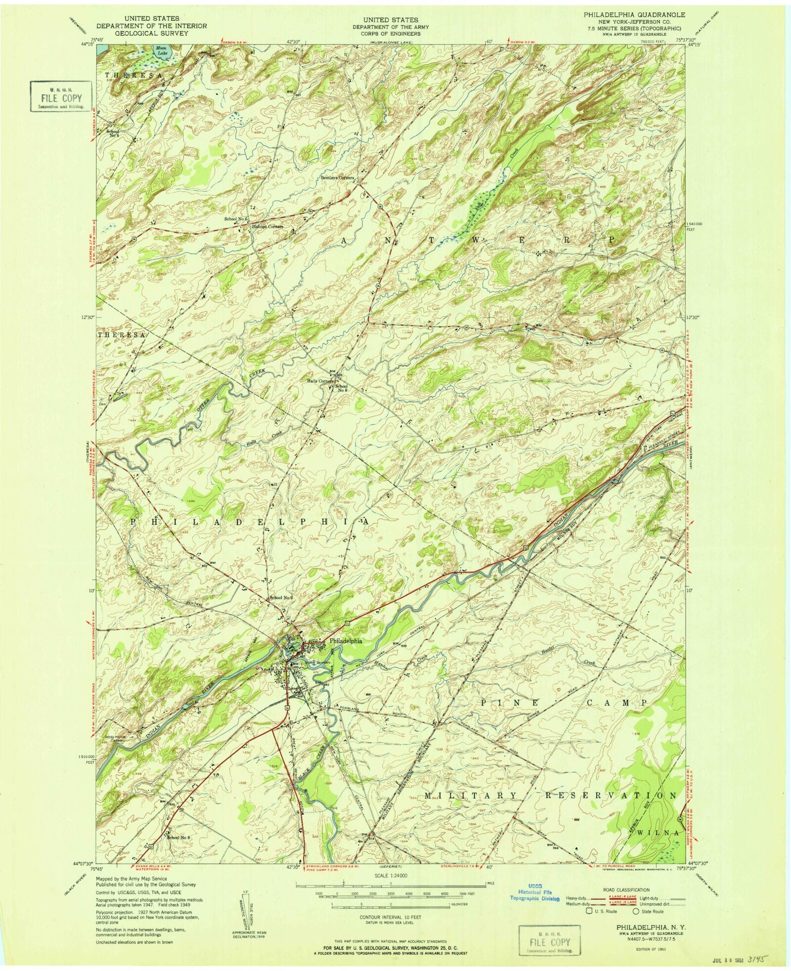 Classic USGS Philadelphia New York 7.5'x7.5' Topo Map – MyTopo Map Store