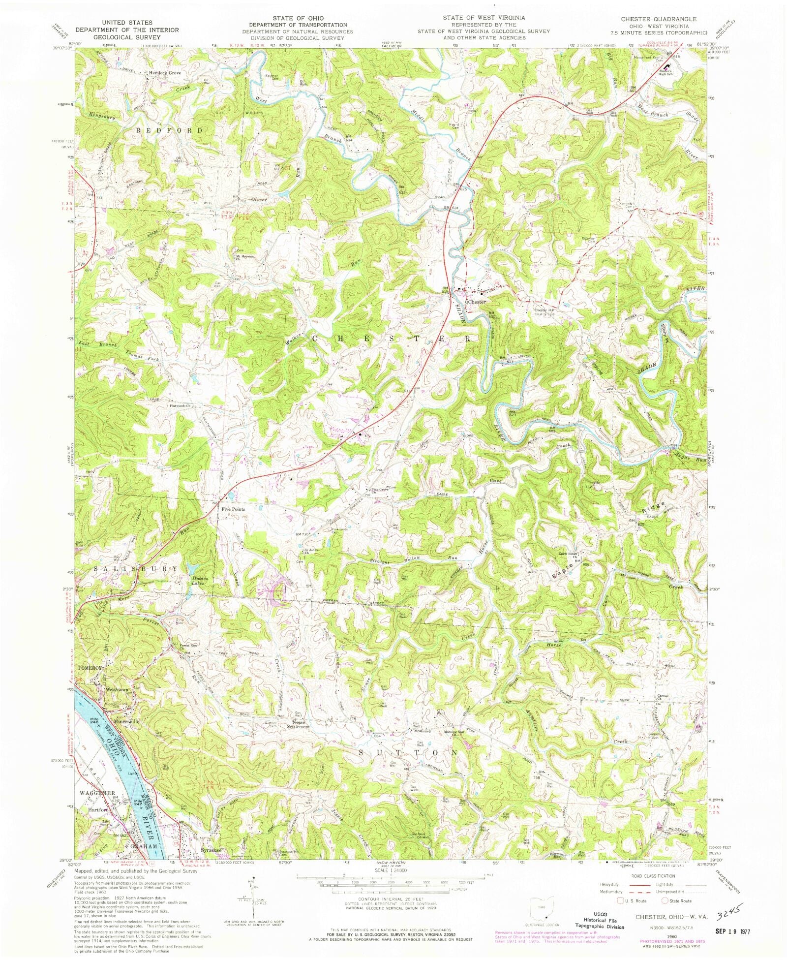 Classic USGS Chester Ohio 7.5'x7.5' Topo Map – MyTopo Map Store