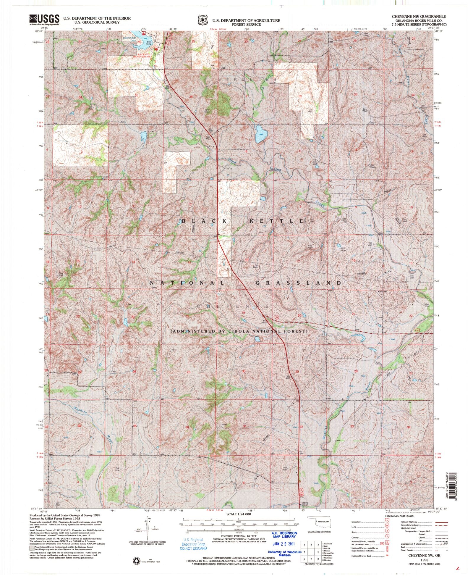 Classic USGS Cheyenne NW Oklahoma 7.5'x7.5' Topo Map – MyTopo Map Store